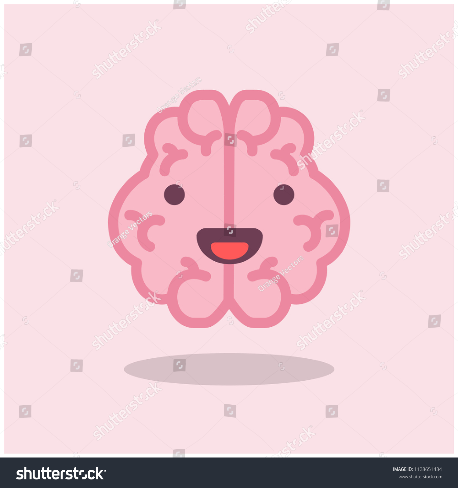 Brain Cartoon Vector Illustration Stock Vector (Royalty Free) 1128651434