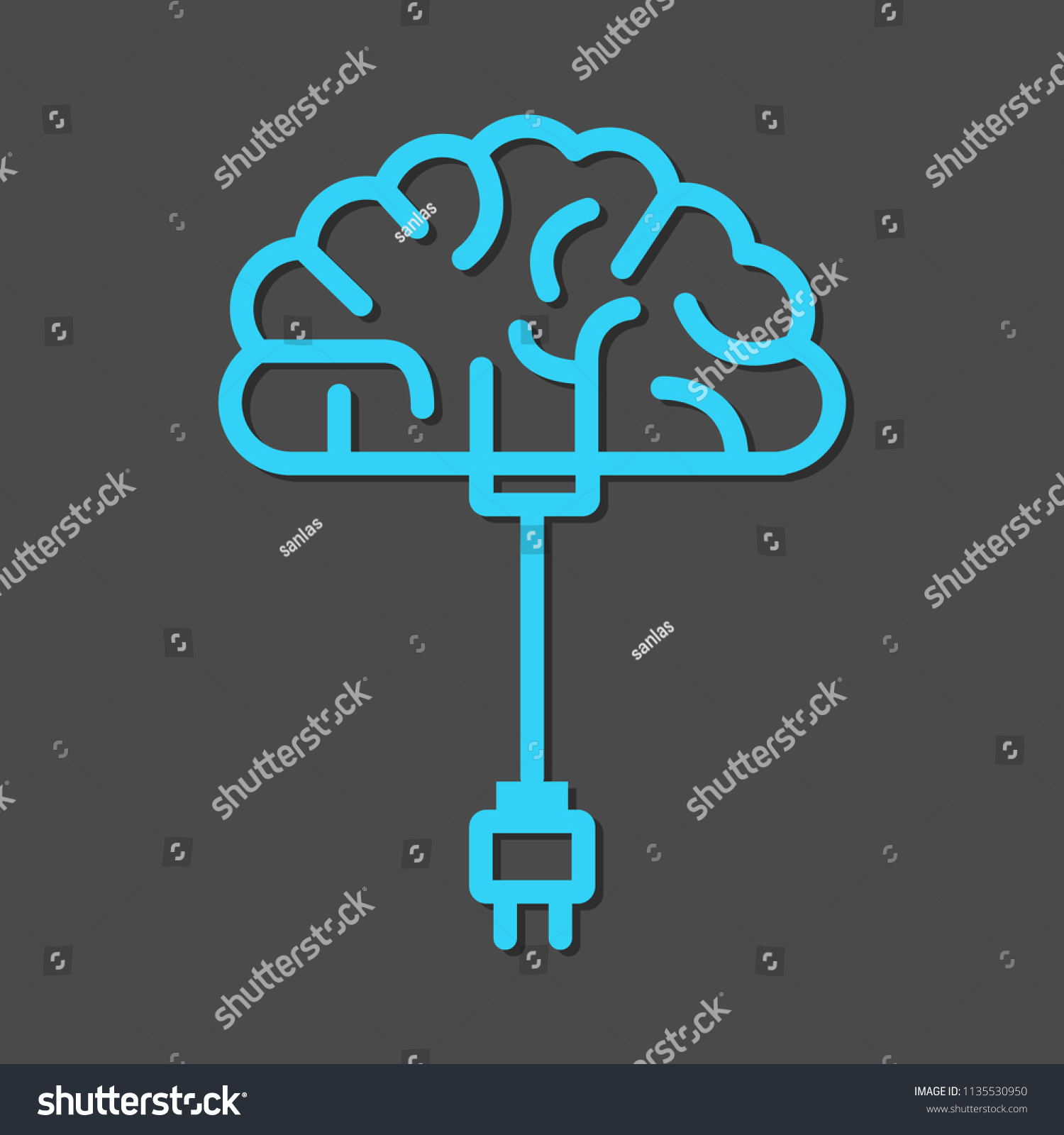 Brain Charge Symbol Stock Vector (Royalty Free) 1135530950 | Shutterstock