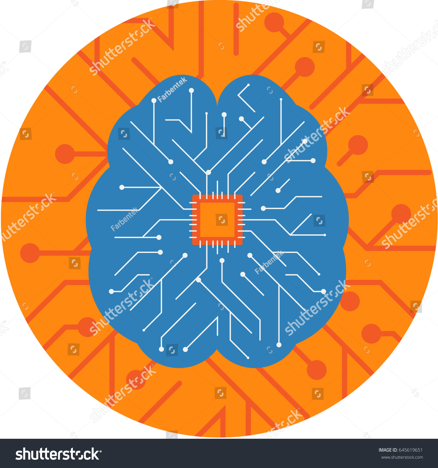 Brain Chip Embedded Inside Brain Circuit Stock Vector (Royalty Free ...