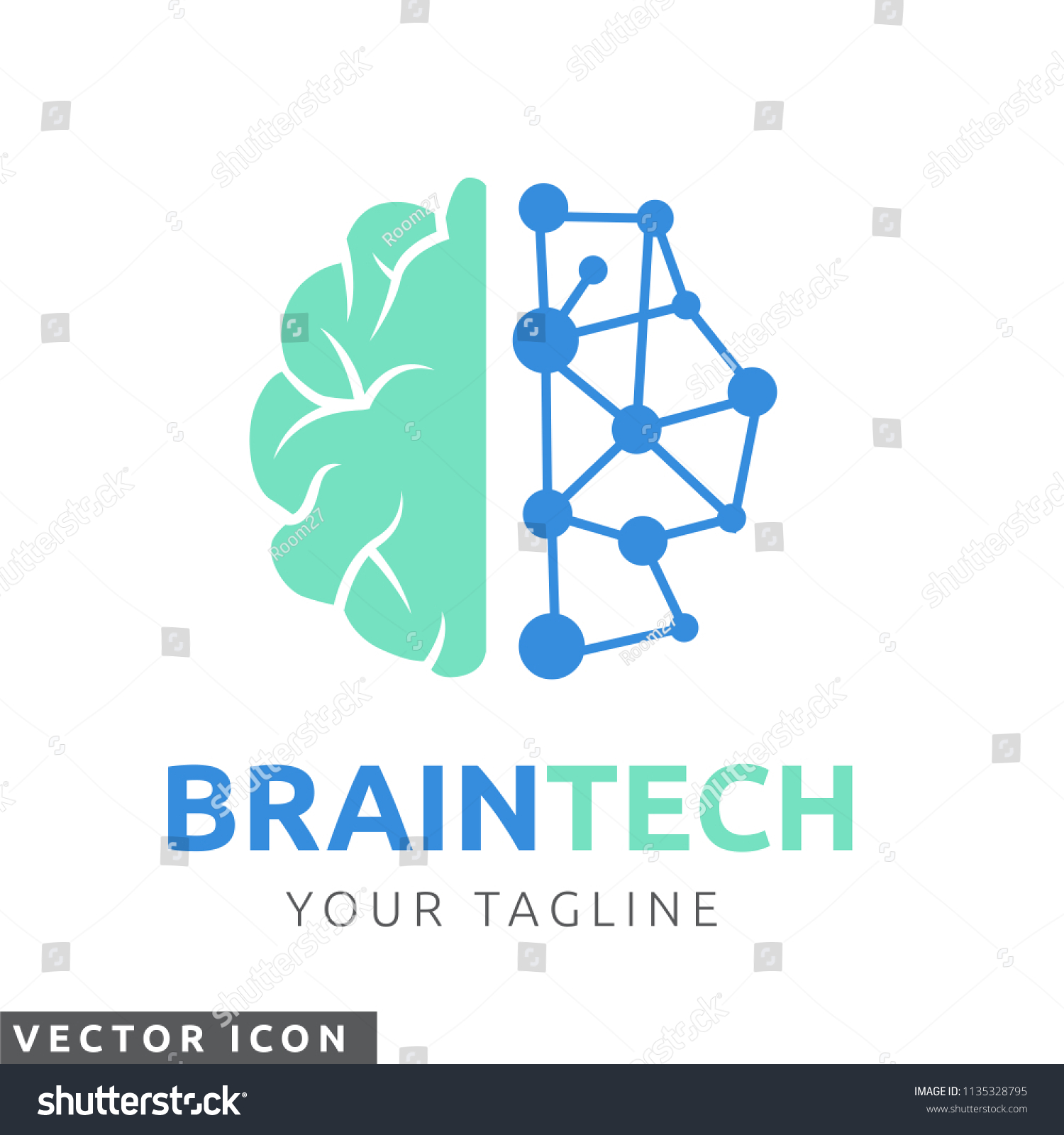 Brain Circuit Logoicon Stock Vector (Royalty Free) 1135328795
