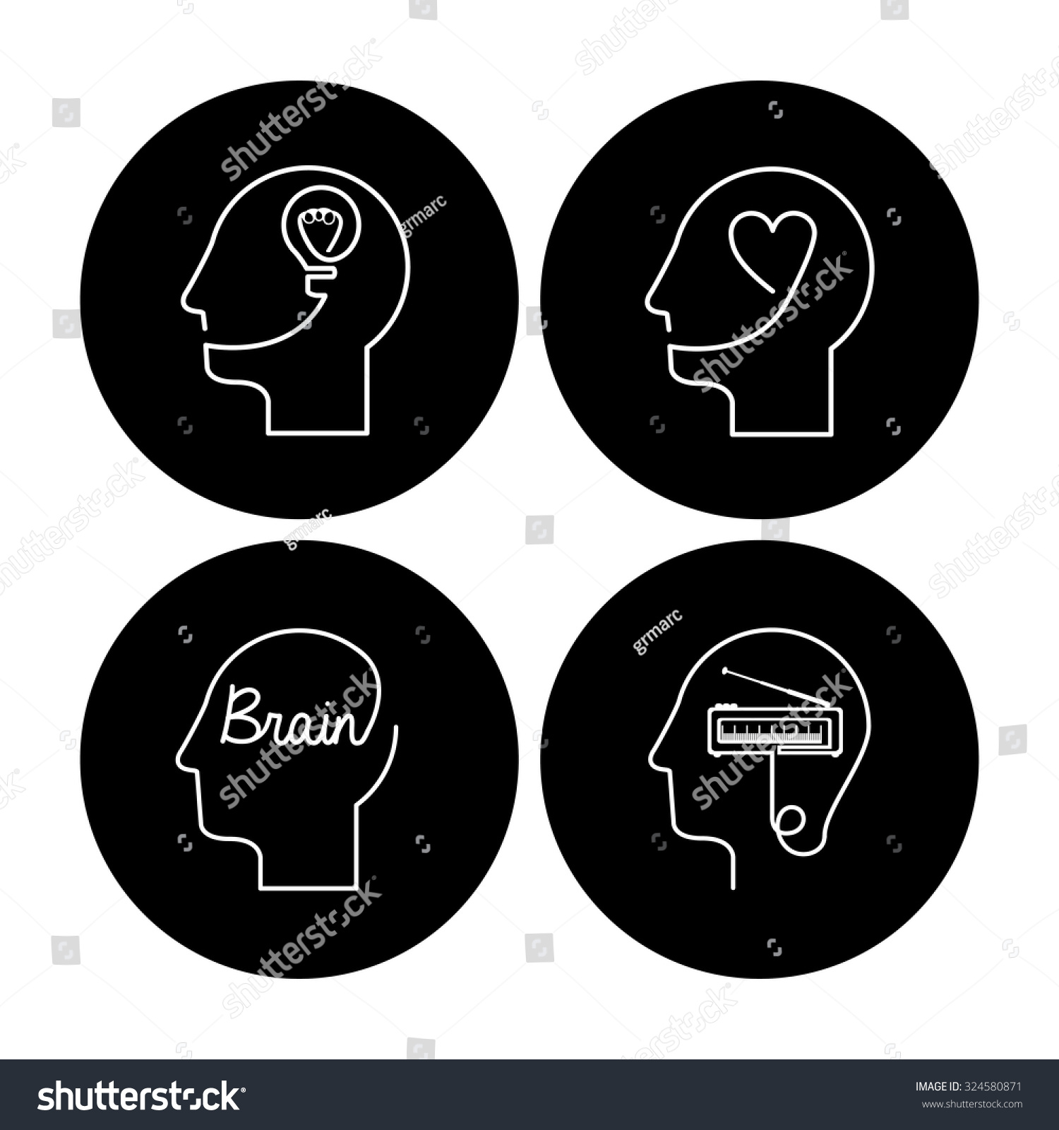 Brain Concept Human Head Design Vector Stock Vector (Royalty Free ...