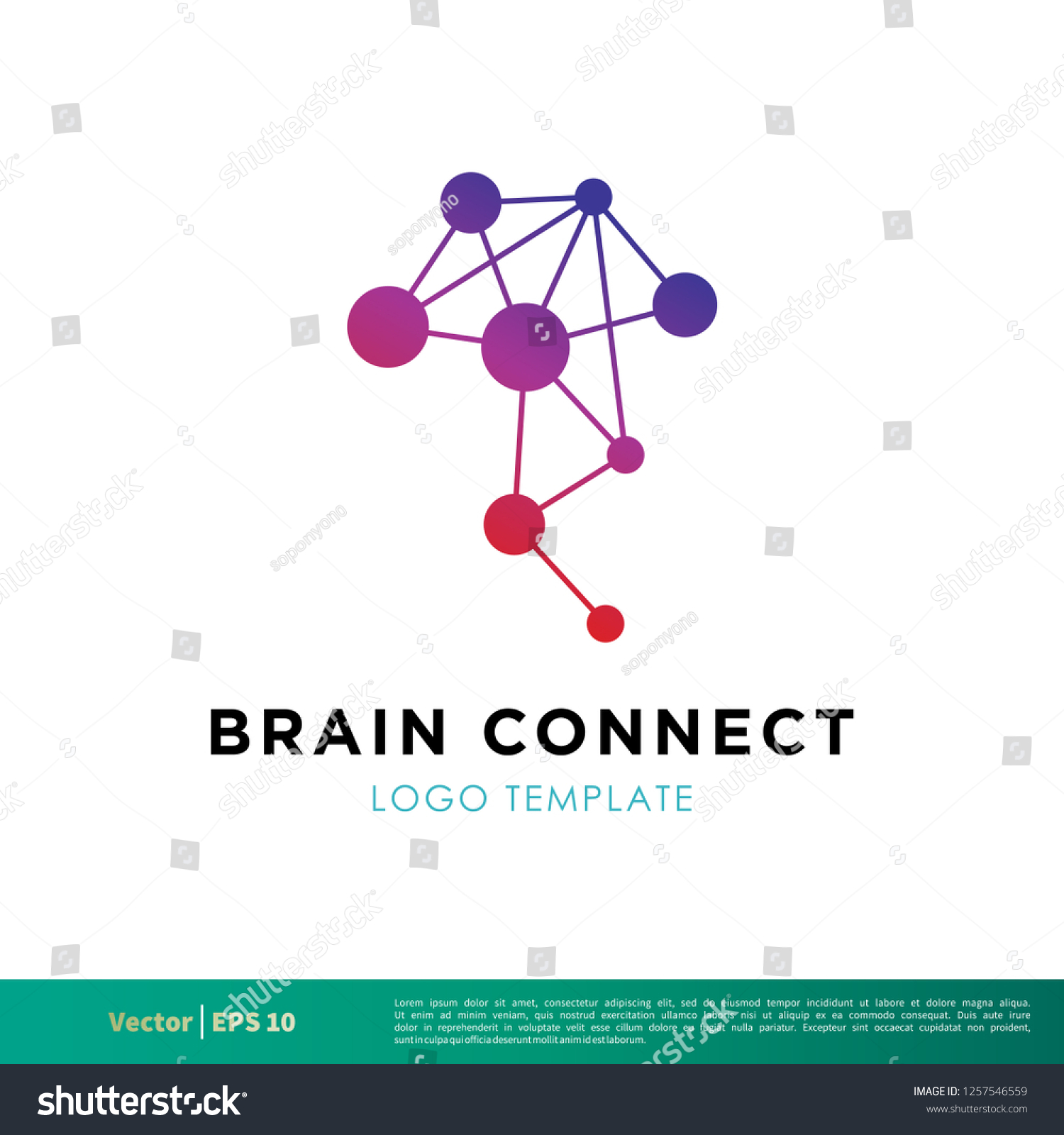 Brain Connection Icon Vector Logo Template: vector de stock (libre de ...