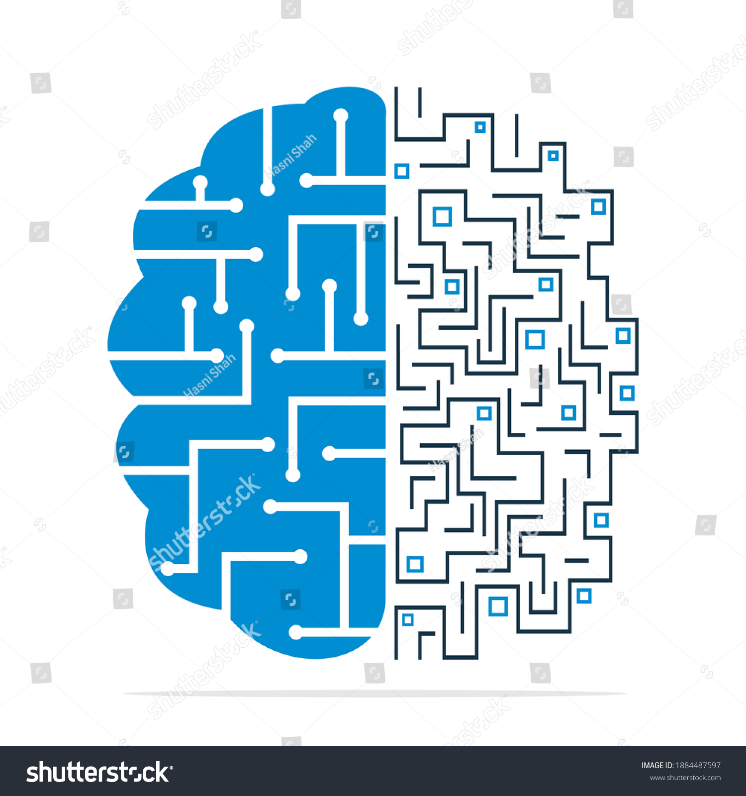 Brain Connection Logo Design Digital Brain Stock Vector (Royalty Free ...