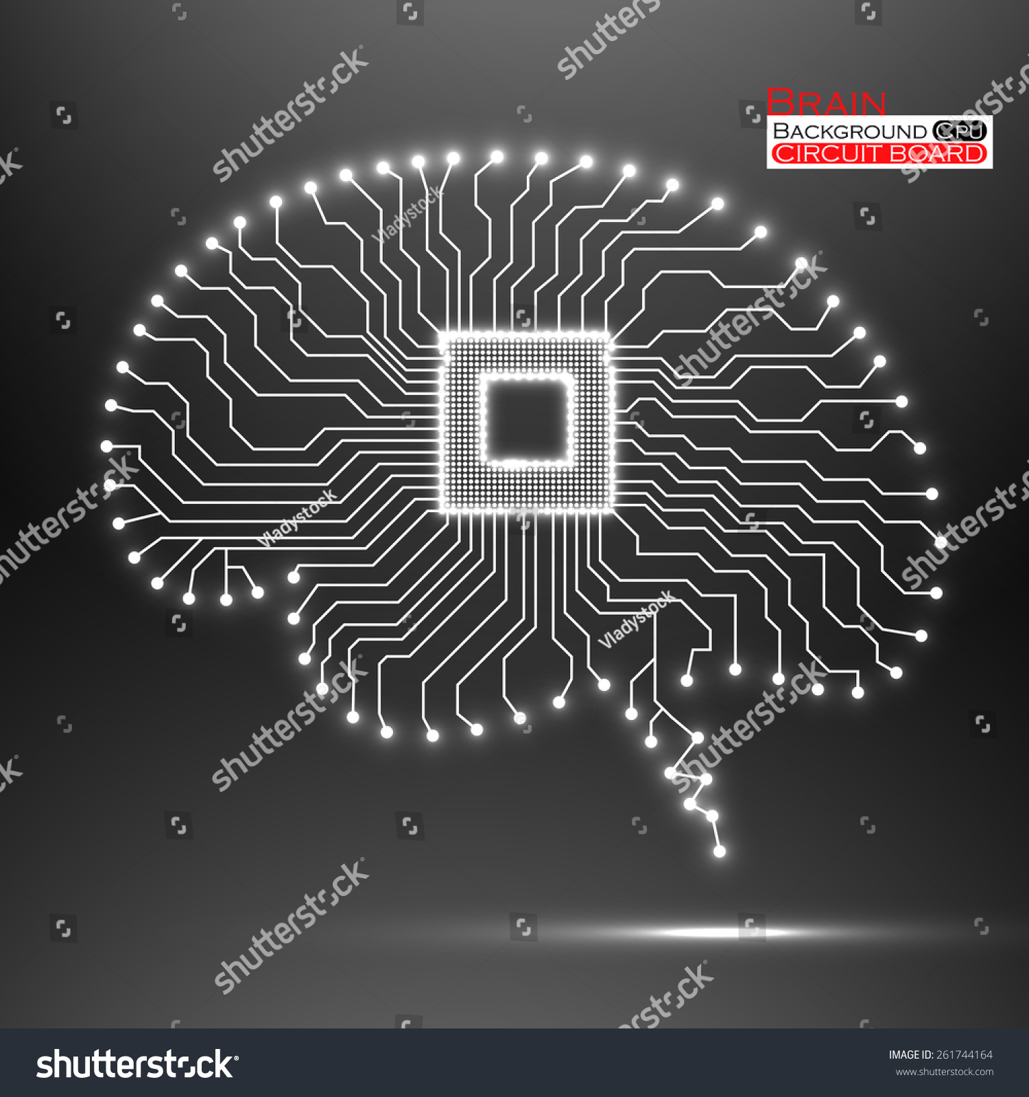 Brain Cpu Circuit Board Vector Illustration Stock Vector (Royalty Free ...