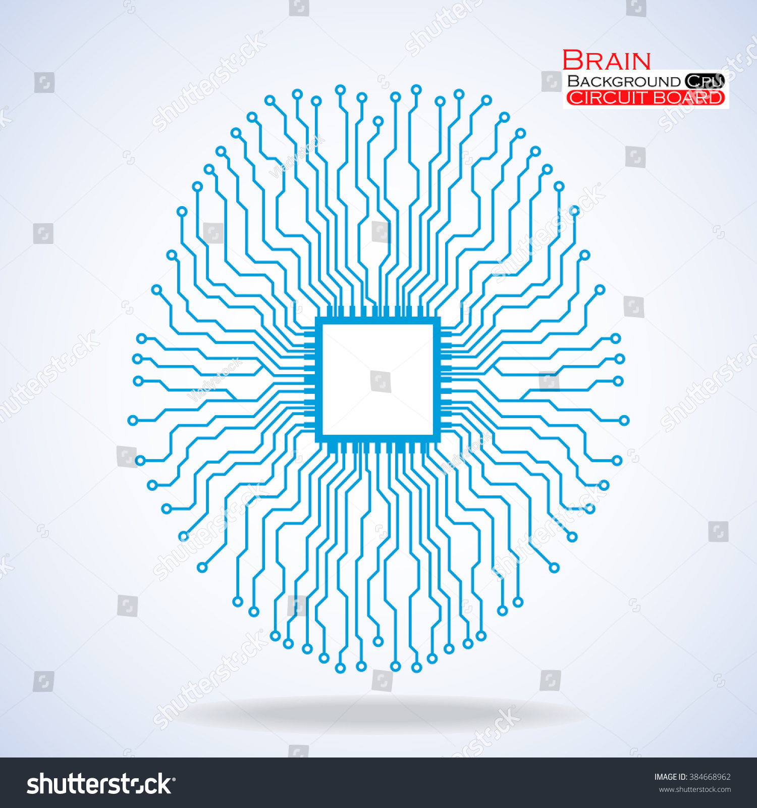Brain Cpu Circuit Board Vector Illustration Stock Vector (Royalty Free ...
