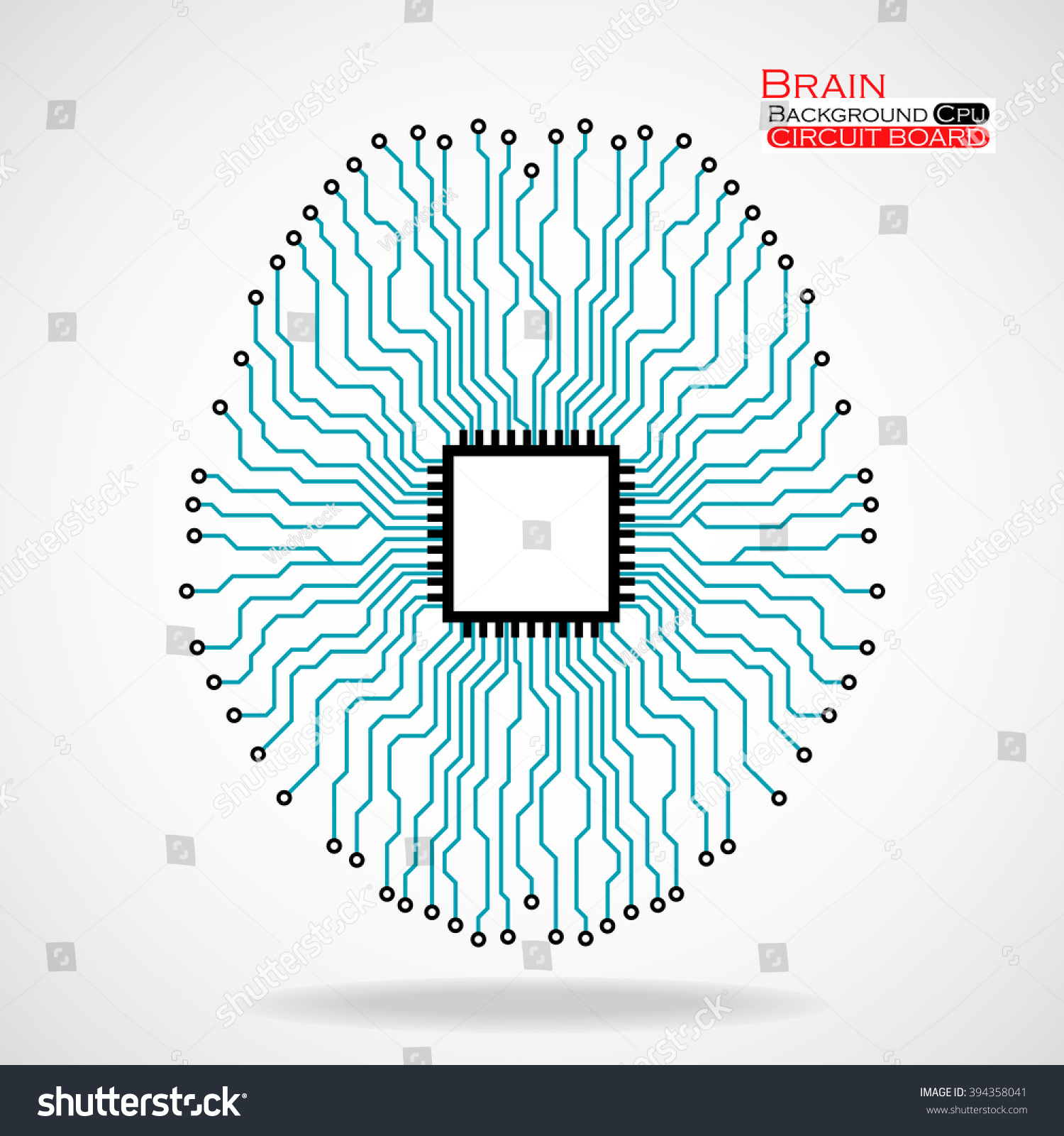 Brain Cpu Circuit Board Vector Illustration Stock Vector (Royalty Free ...