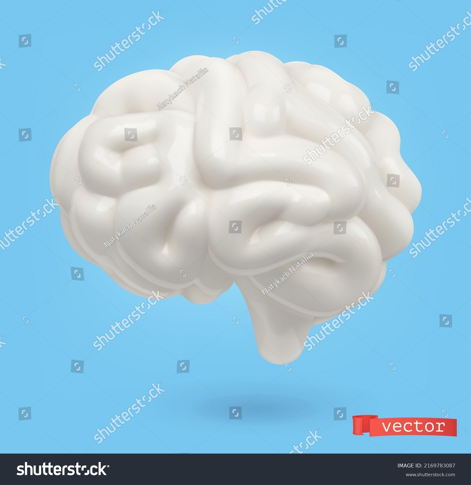 Brain 3d Vector Cartoon Icon Stock Vector (Royalty Free) 2169783087 ...