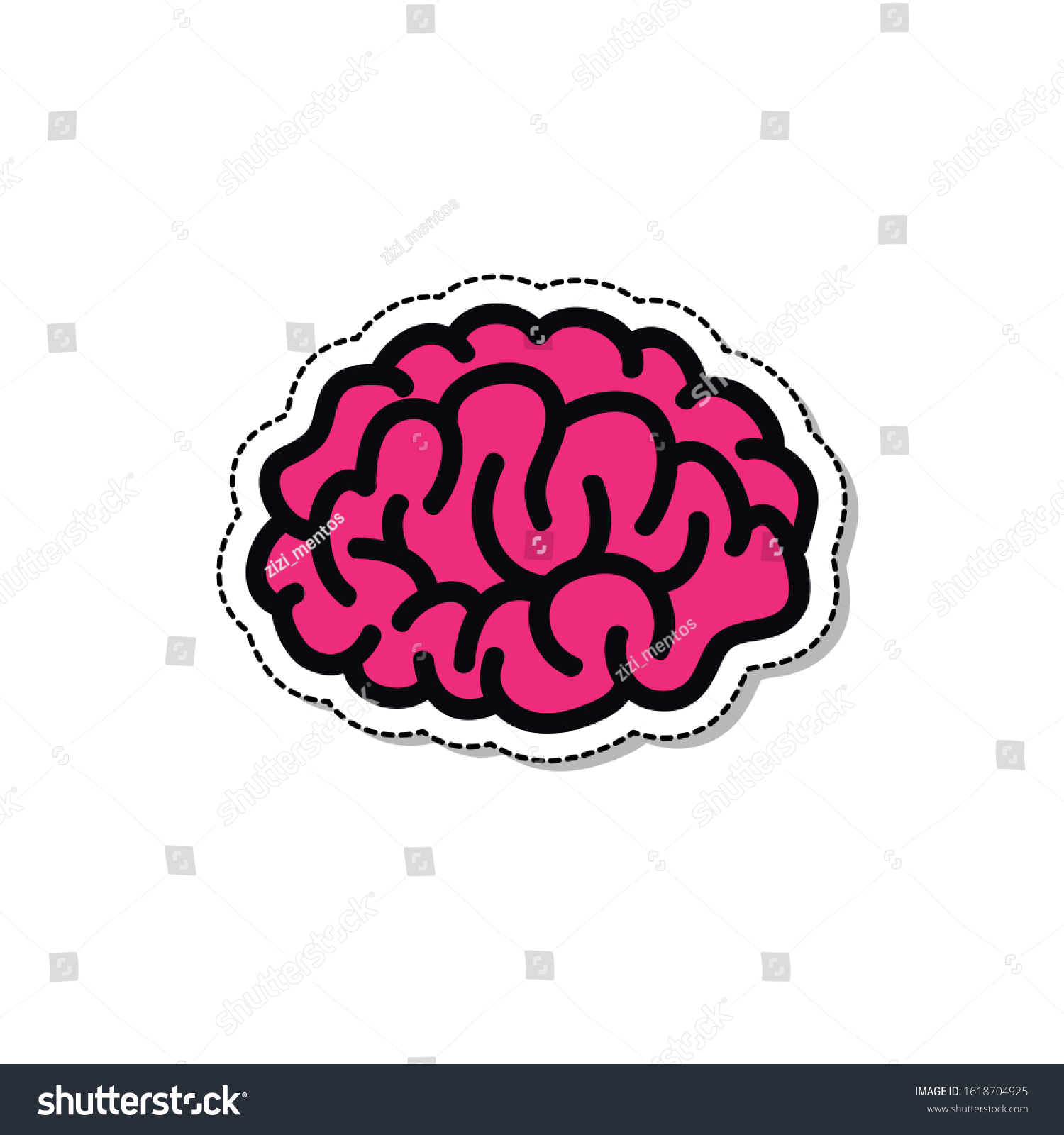 Brain Doodle Icon Vector Illustration Stock Vector (Royalty Free ...