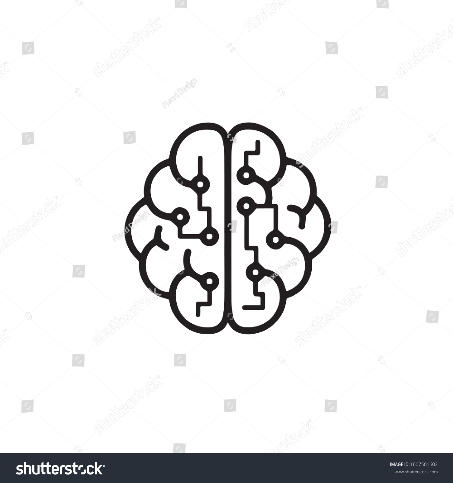 Brain Electric Vector Symbol Logo Technology Stock Vector (Royalty Free ...