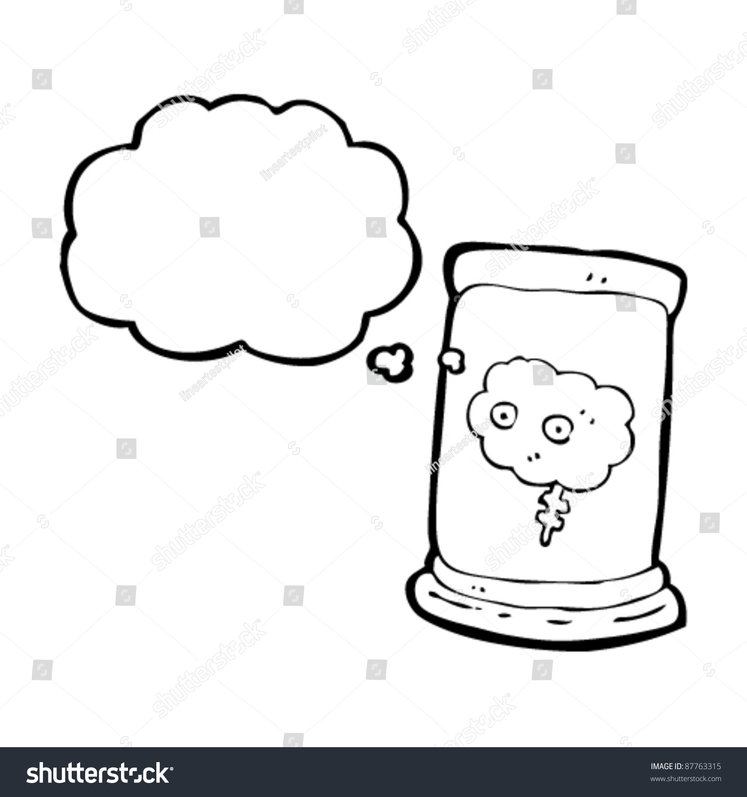 Brain Floating Jar Cartoon Stock Vector (Royalty Free) 87763315 ...