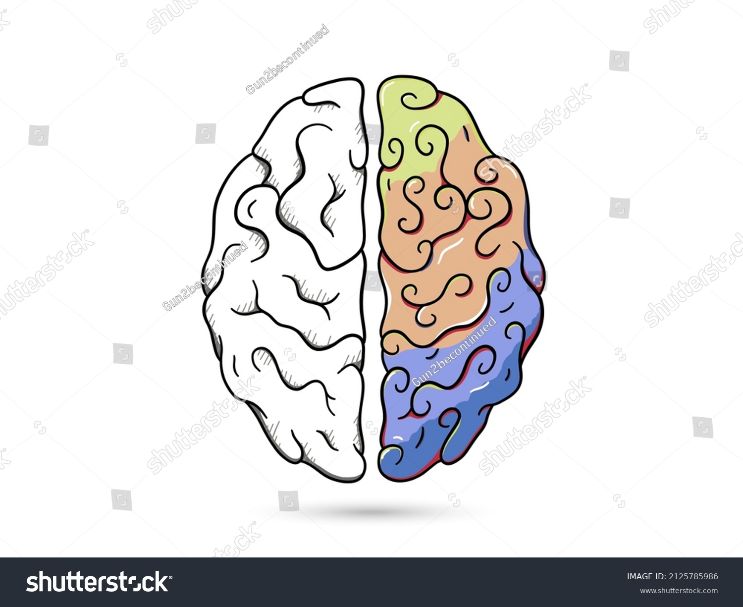 Brain Function Vector Illustration Drawing Doodle Stock Vector (Royalty ...