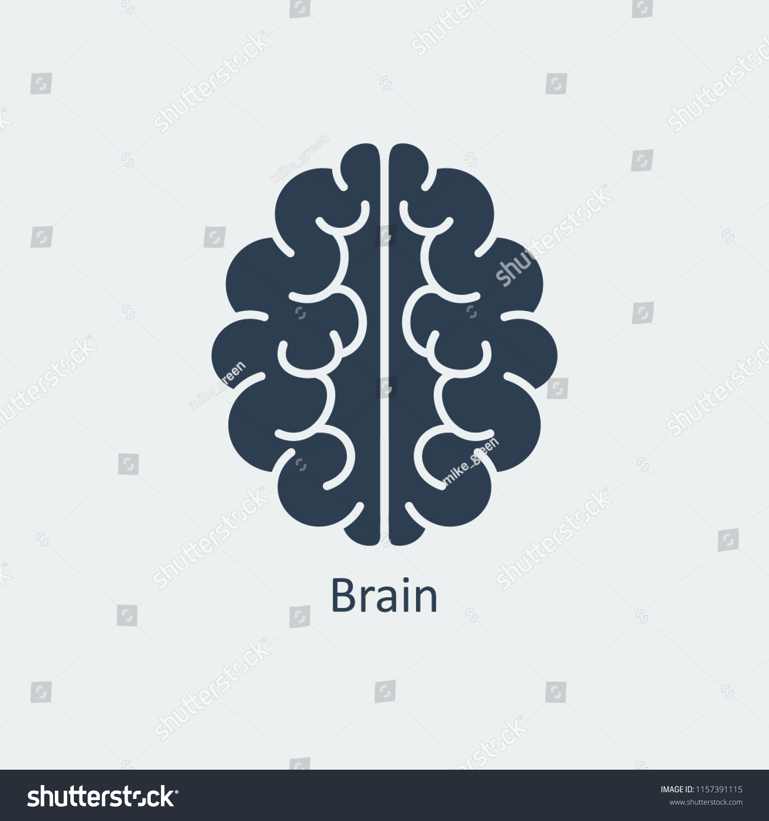 Brain Iconhuman Organ Vector Design Stock Vector (Royalty Free ...