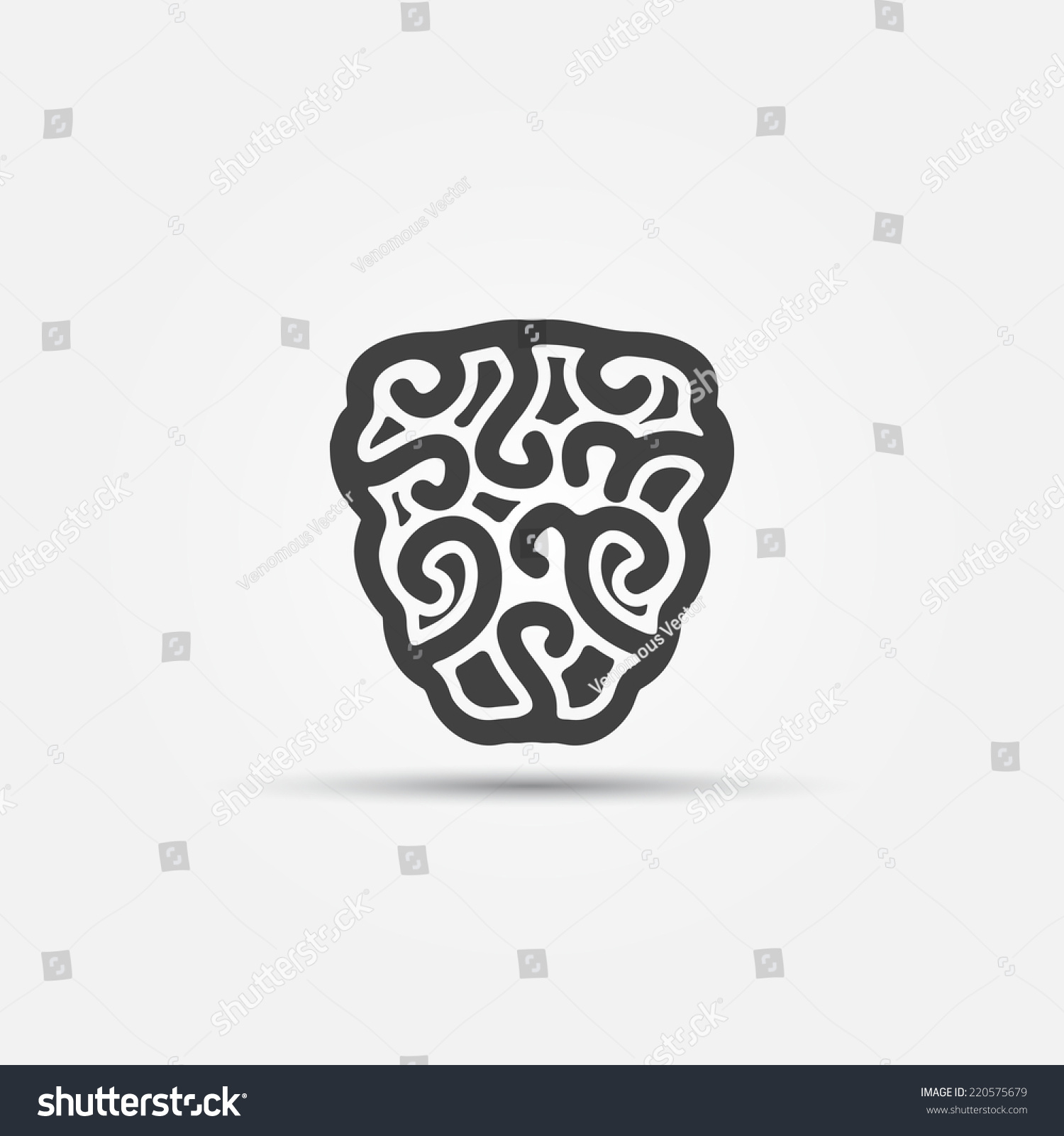 Brain Icon Vector Abstract Mind Concept Stock Vector (Royalty Free ...