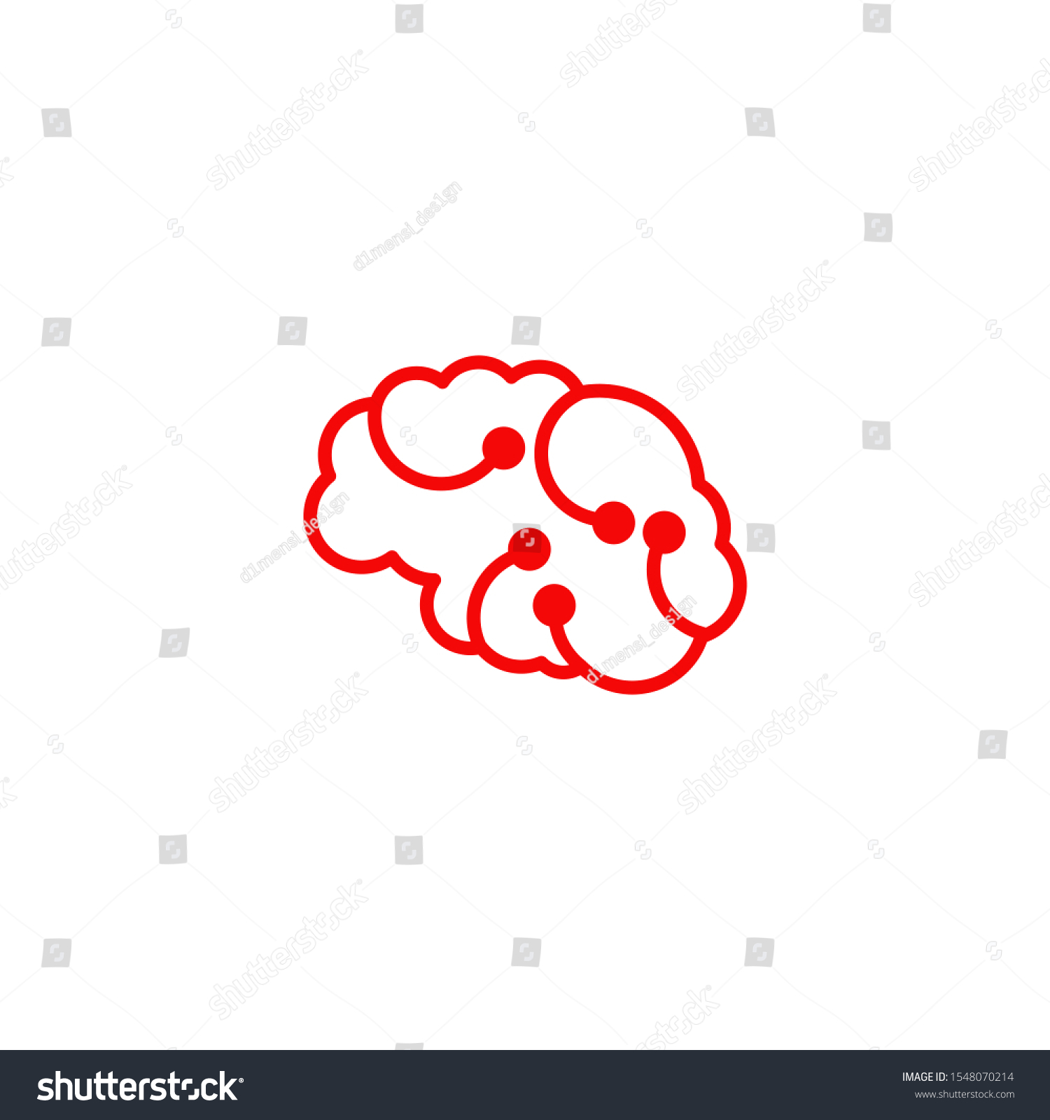 Brain Illustration Logo Design Vector Template Stock Vector (Royalty ...