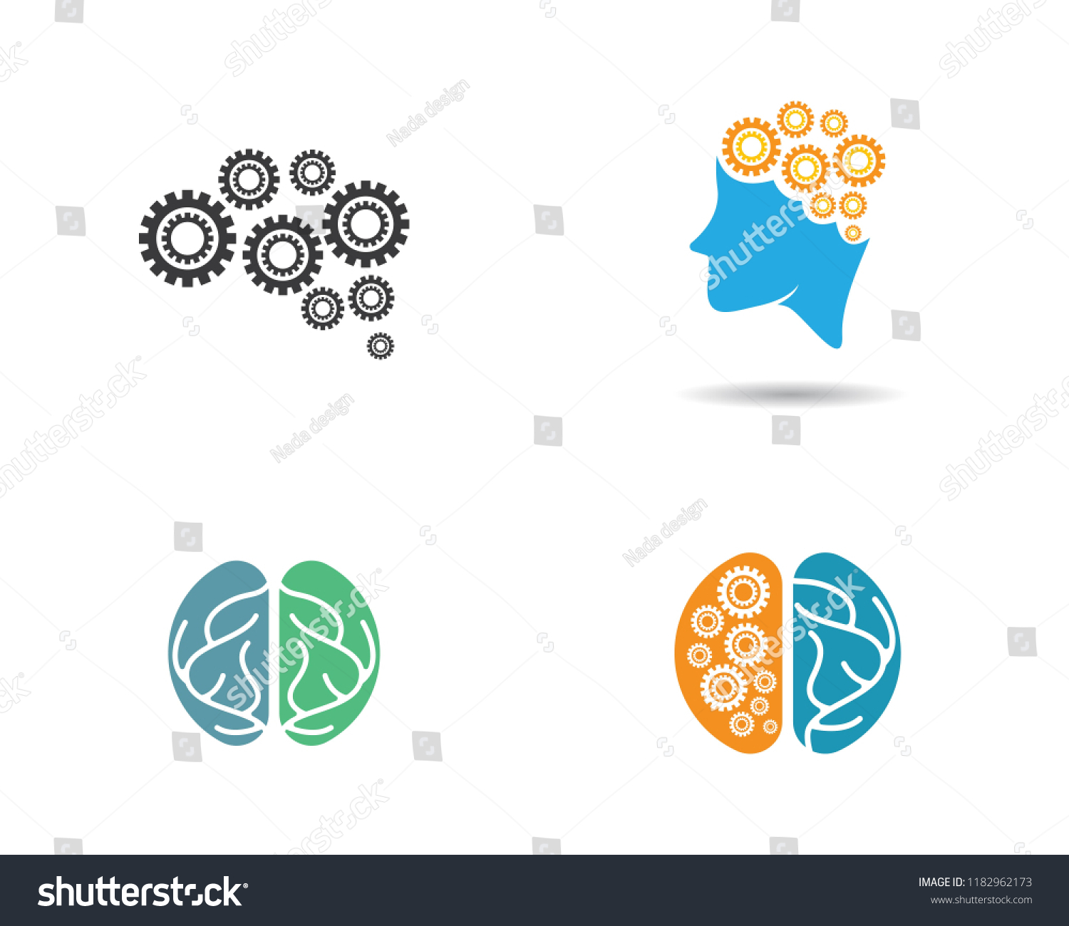 Brain Logo Icon Stock Vector (Royalty Free) 1182962173