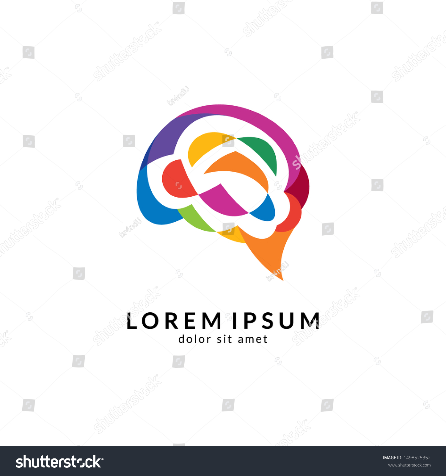 Brain Logo Vector Suitable Creativity Learning Stock Vector (Royalty ...