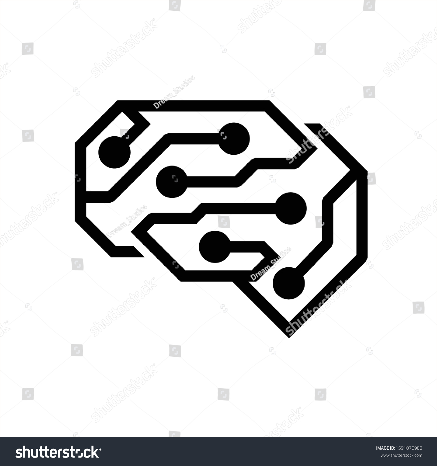 Brain Logo Vector Suitable Creativity Learning Stock Vector (Royalty ...
