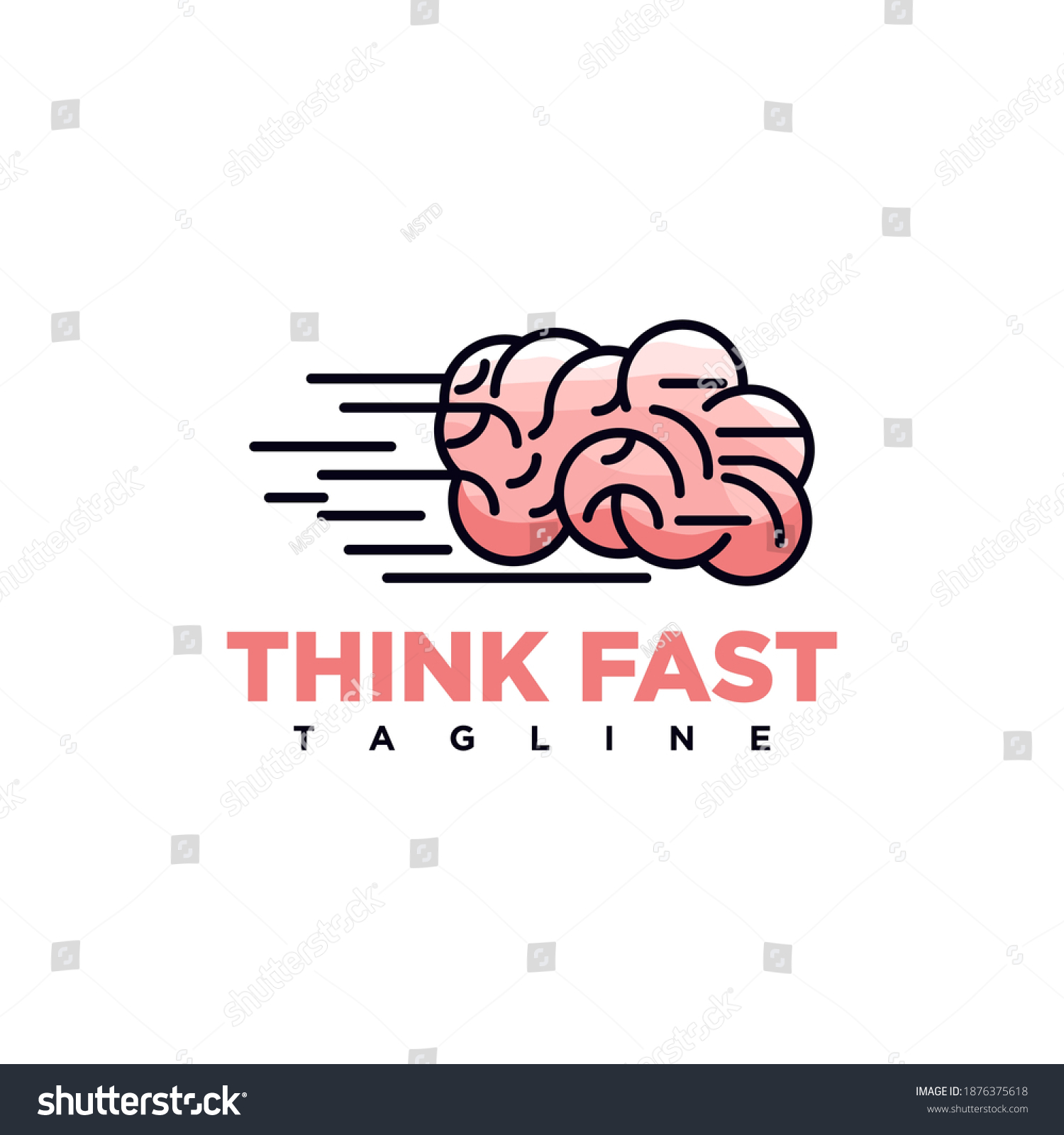 Brain Logo Think Fast Concept Design Stock Vector (Royalty Free) 1876375618