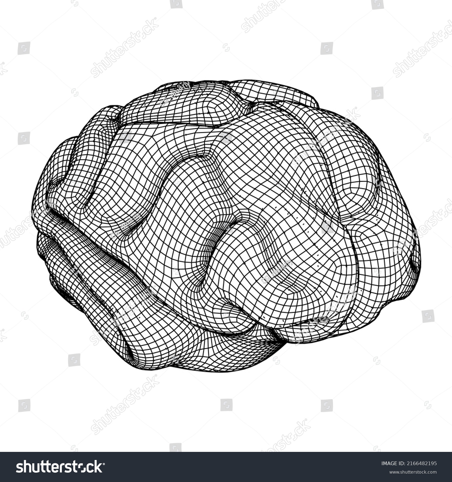 Brain Low Poly Abstract Digital Human Stock Vector (Royalty Free ...