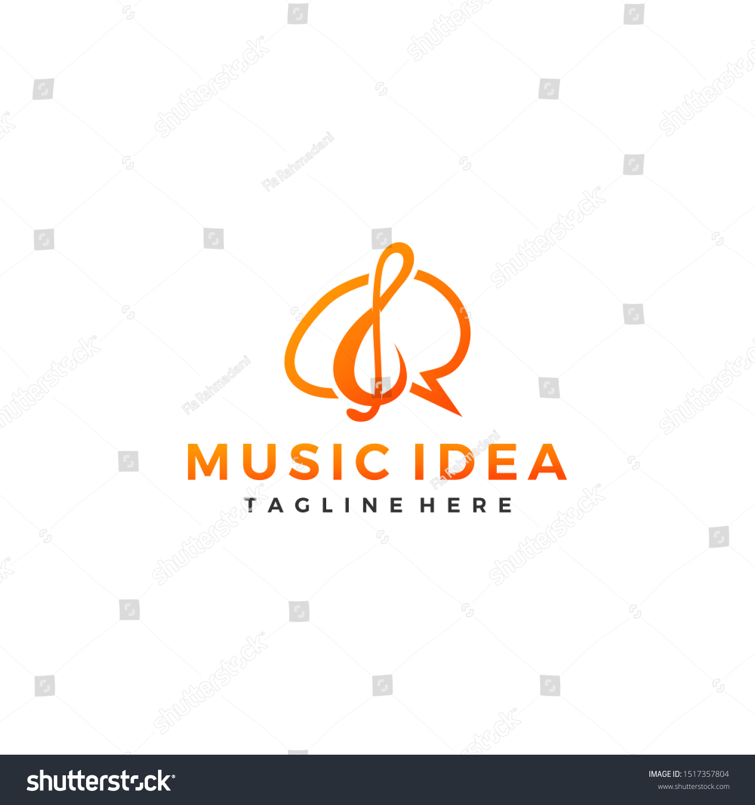 Brain Music Notes Idea Logo Template Stock Vector (Royalty Free) 1517357804