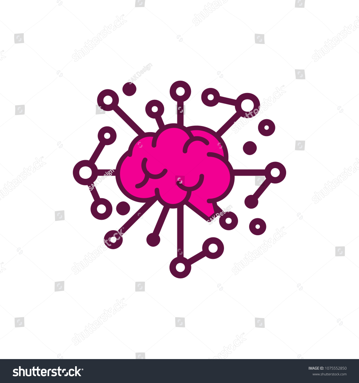 Brain Network Logo Icon Design Stock Vector (Royalty Free) 1075552850