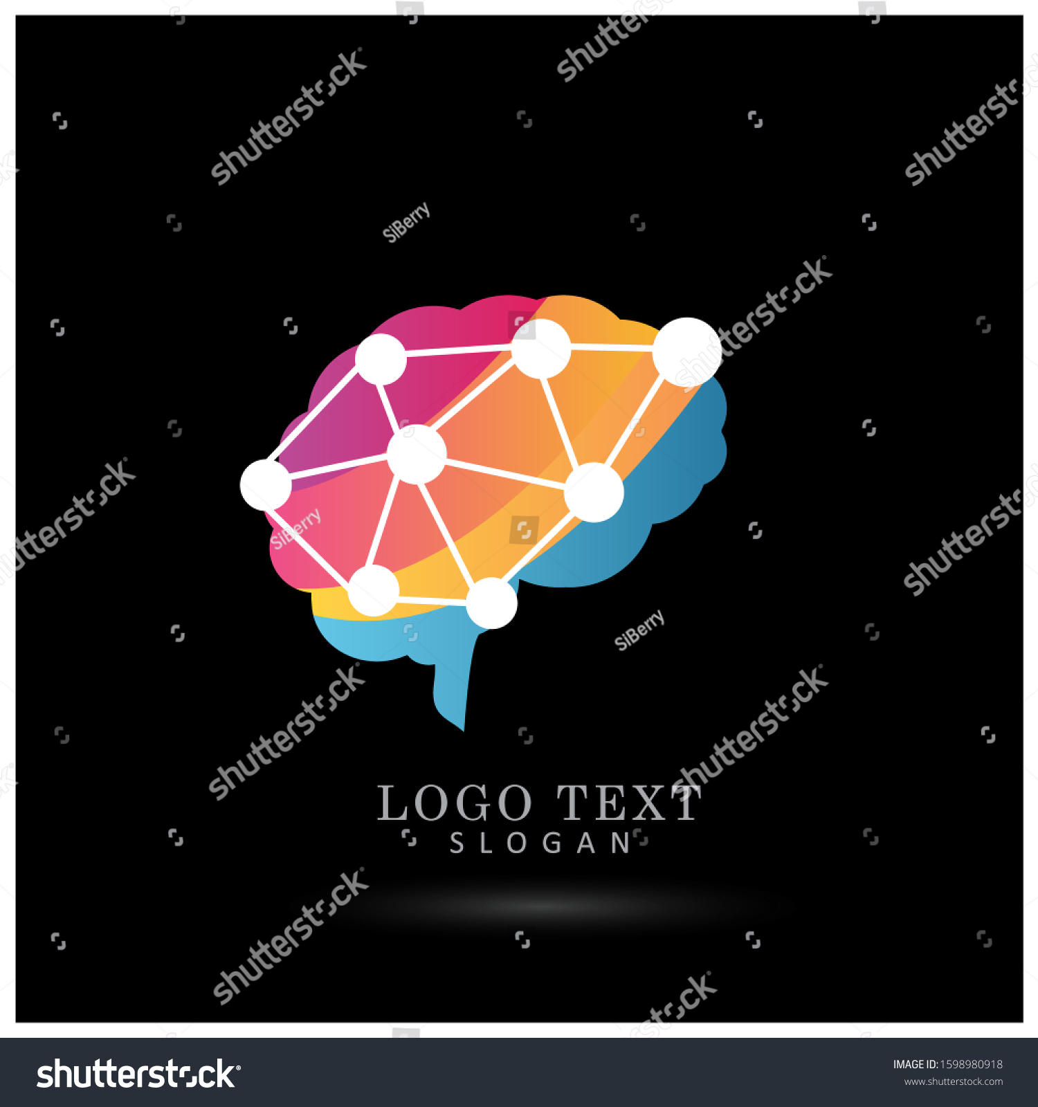 Brain Network Logo Symbol Icon Vector: vector de stock (libre de ...
