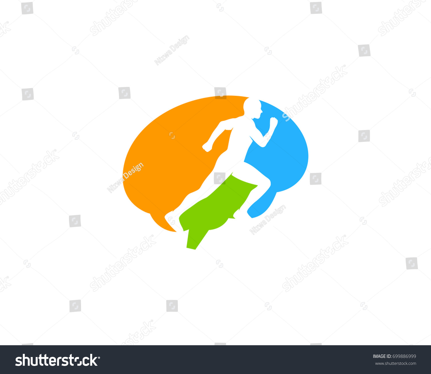 Brain Run Icon Logo Design Element Stock Vector (Royalty Free) 699886999