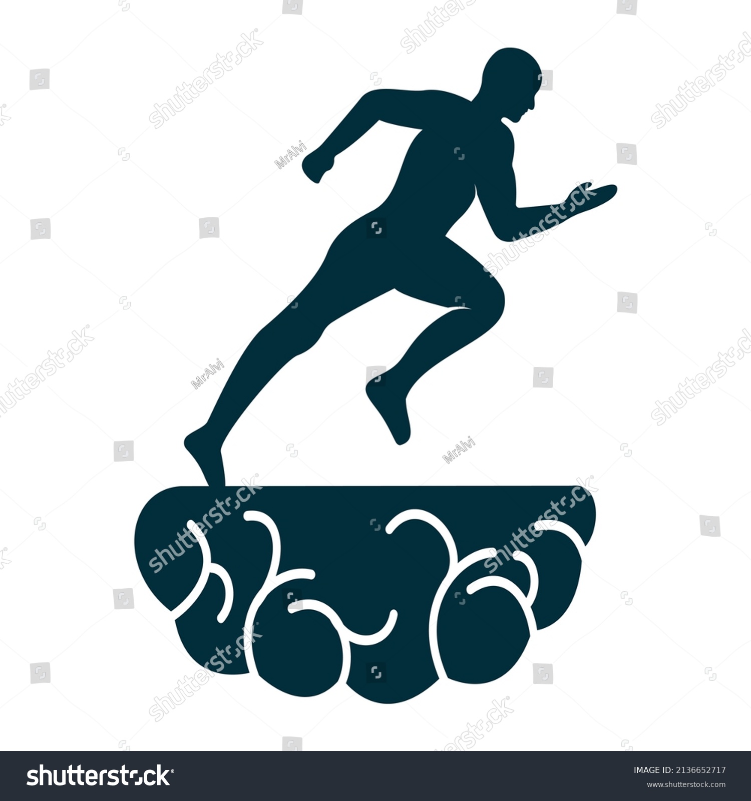 Brain Runner Logo Vector Design Atlantic Stock Vector (Royalty Free ...