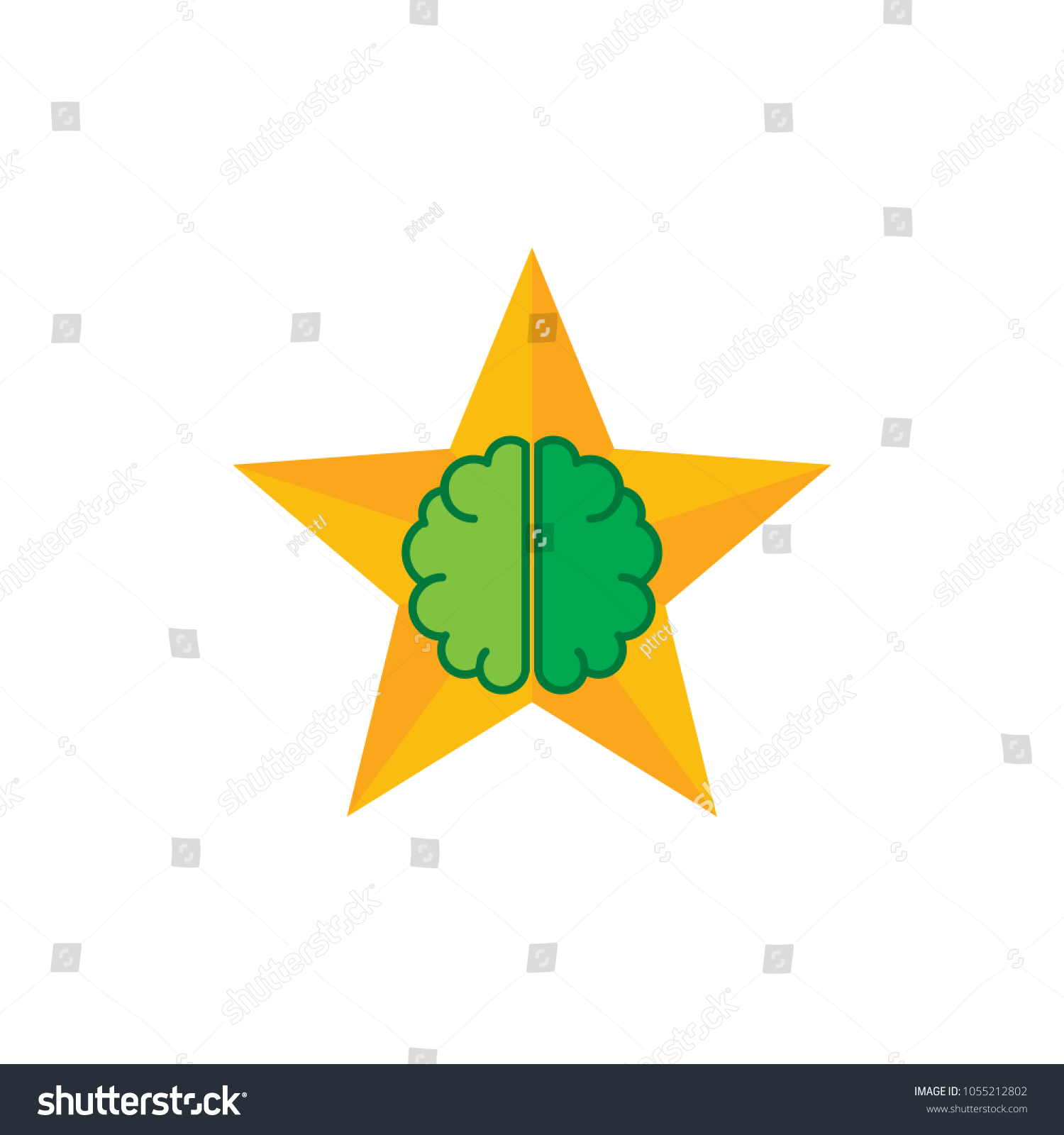 Brain Star Logo Icon Design Stock Vector (Royalty Free) 1055212802