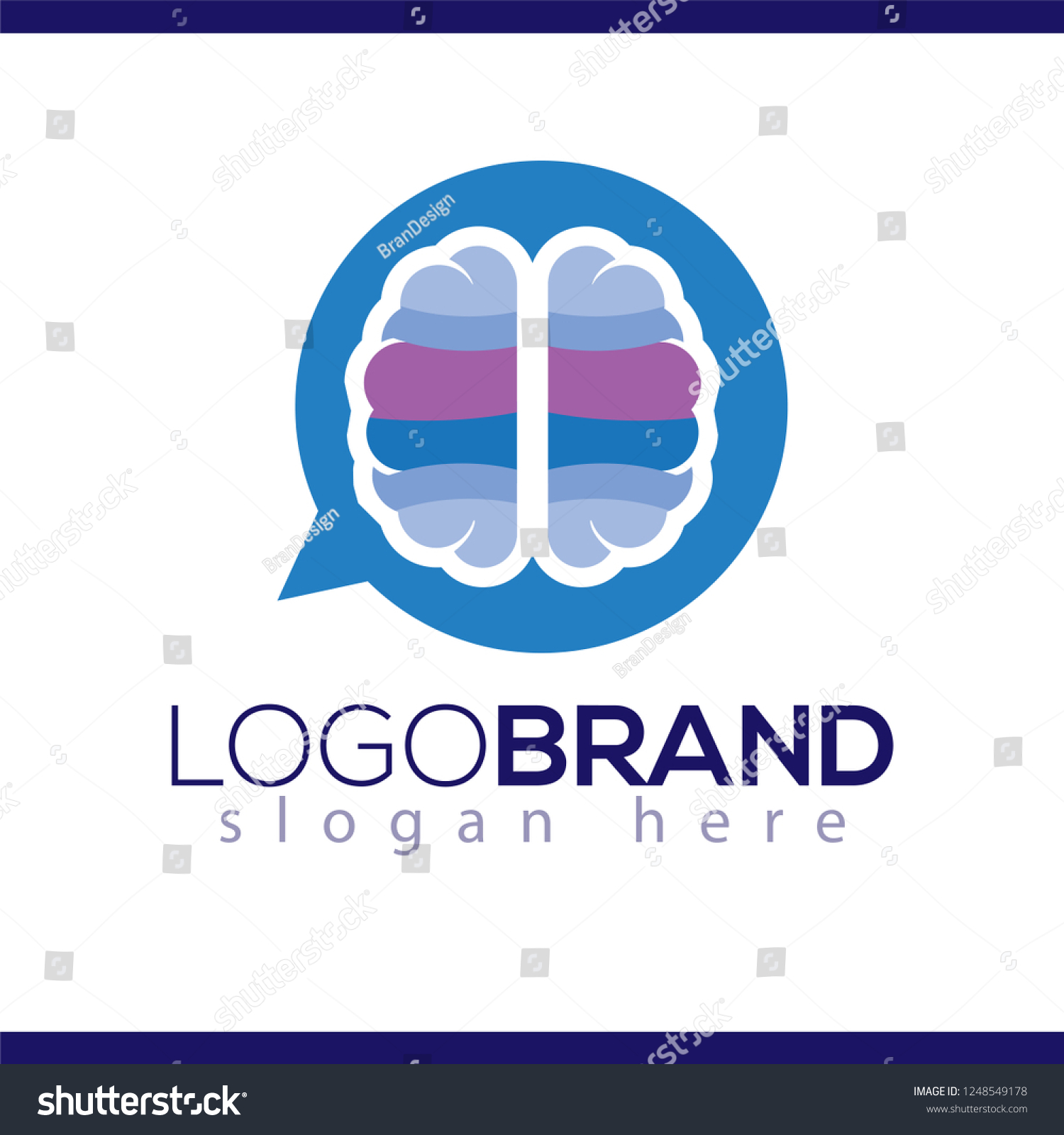 Brain Talk Message Logo Icon Vector Stock Vector (Royalty Free) 1248549178