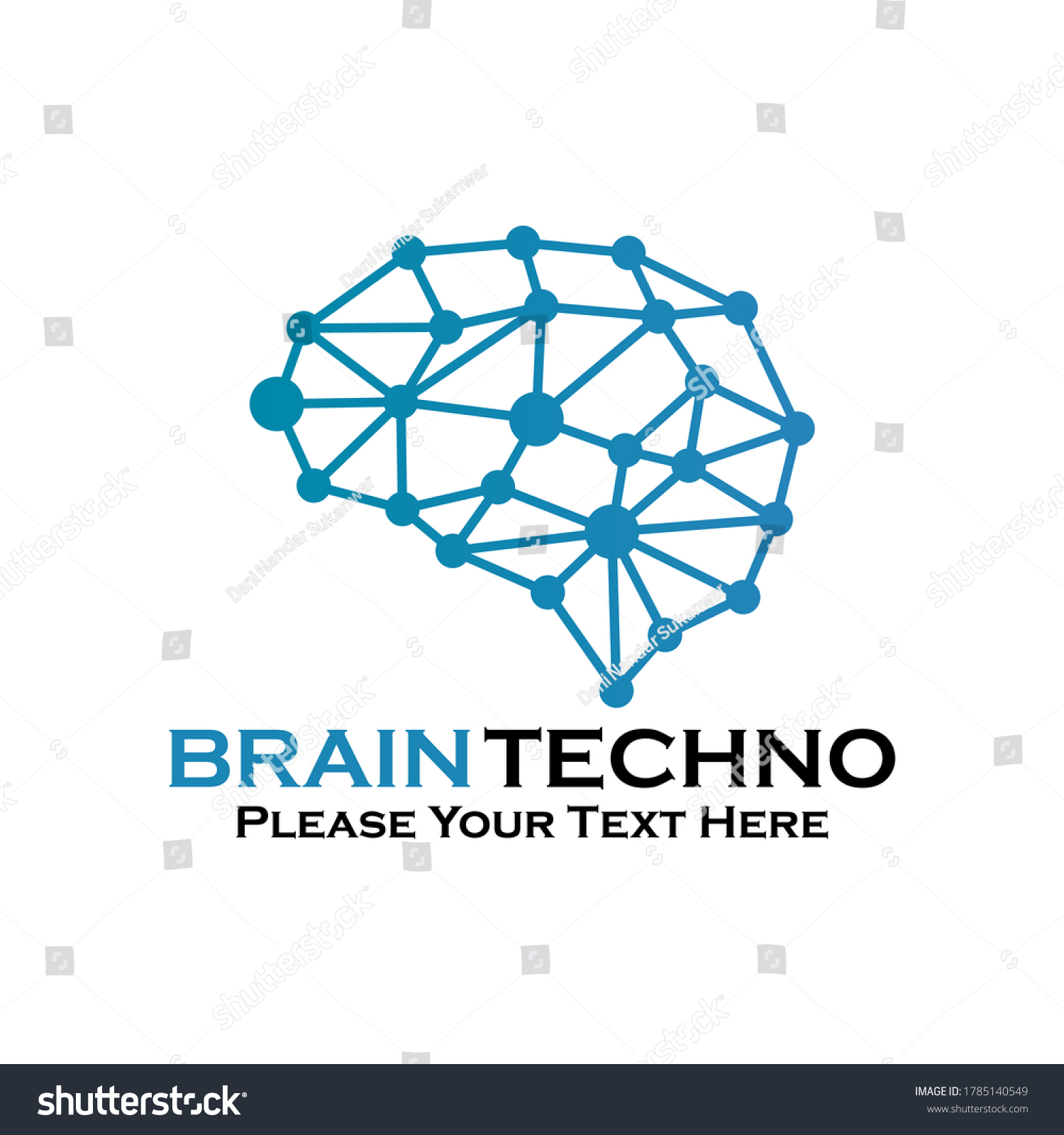 Brain Techno Logo Template Illustration Suitable Stock Vector (Royalty ...