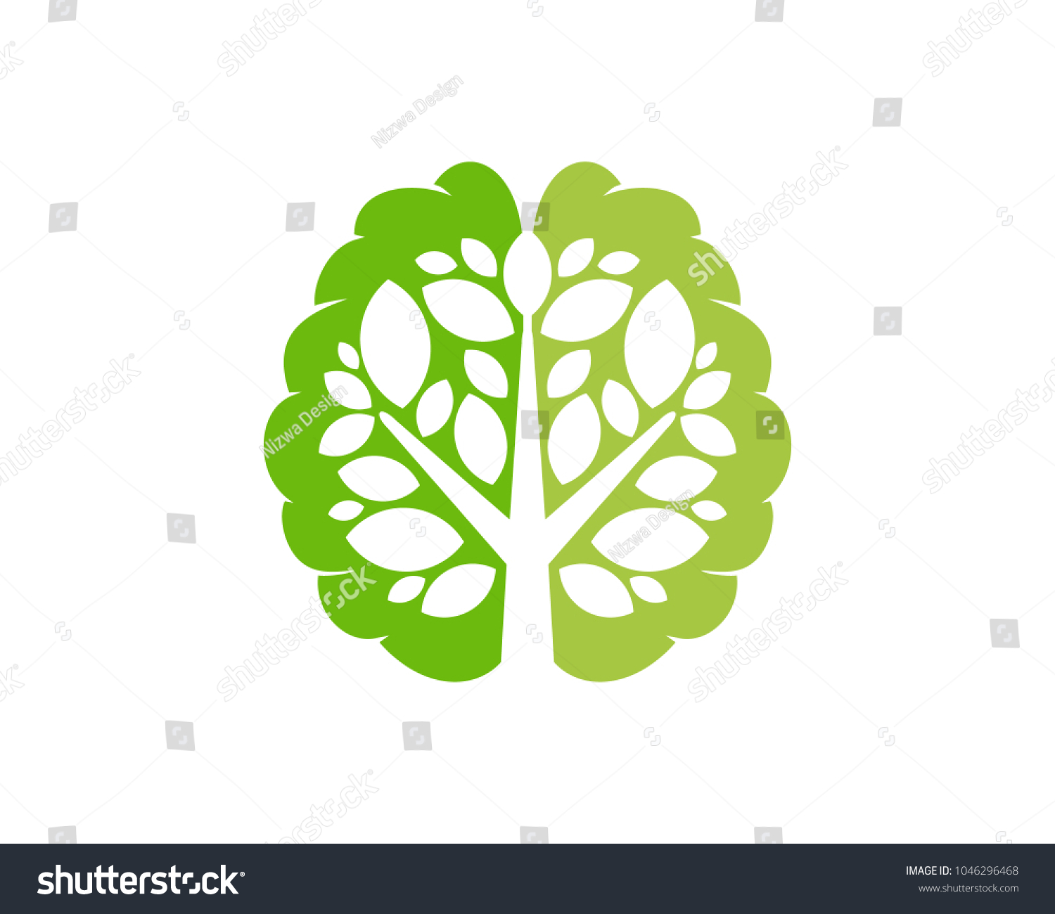 Brain Tree Icon Logo Design Element Stock Vector (Royalty Free) 1046296468