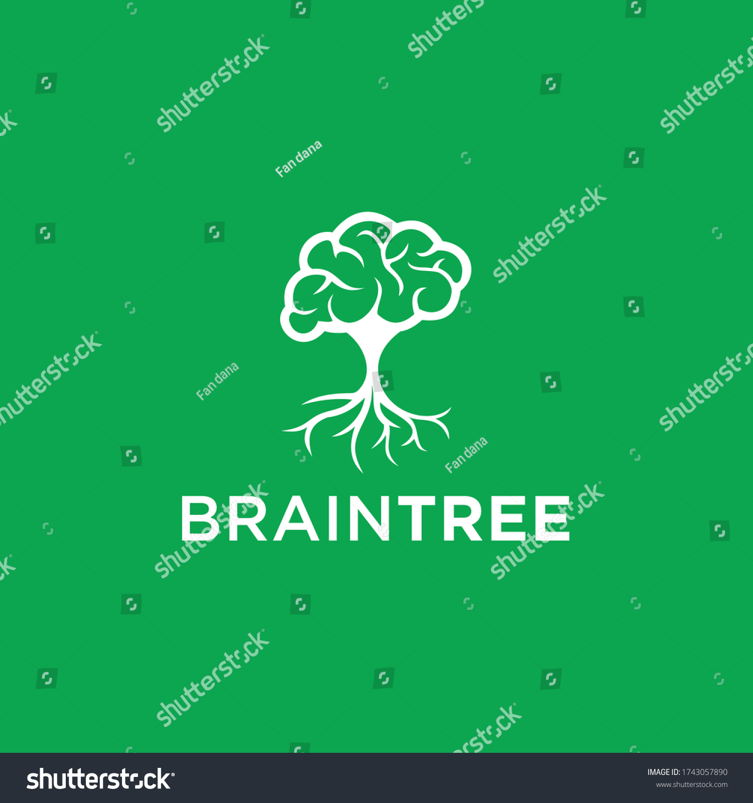 Brain Tree Logo Brain Icon Stock Vector (Royalty Free) 1743057890 ...