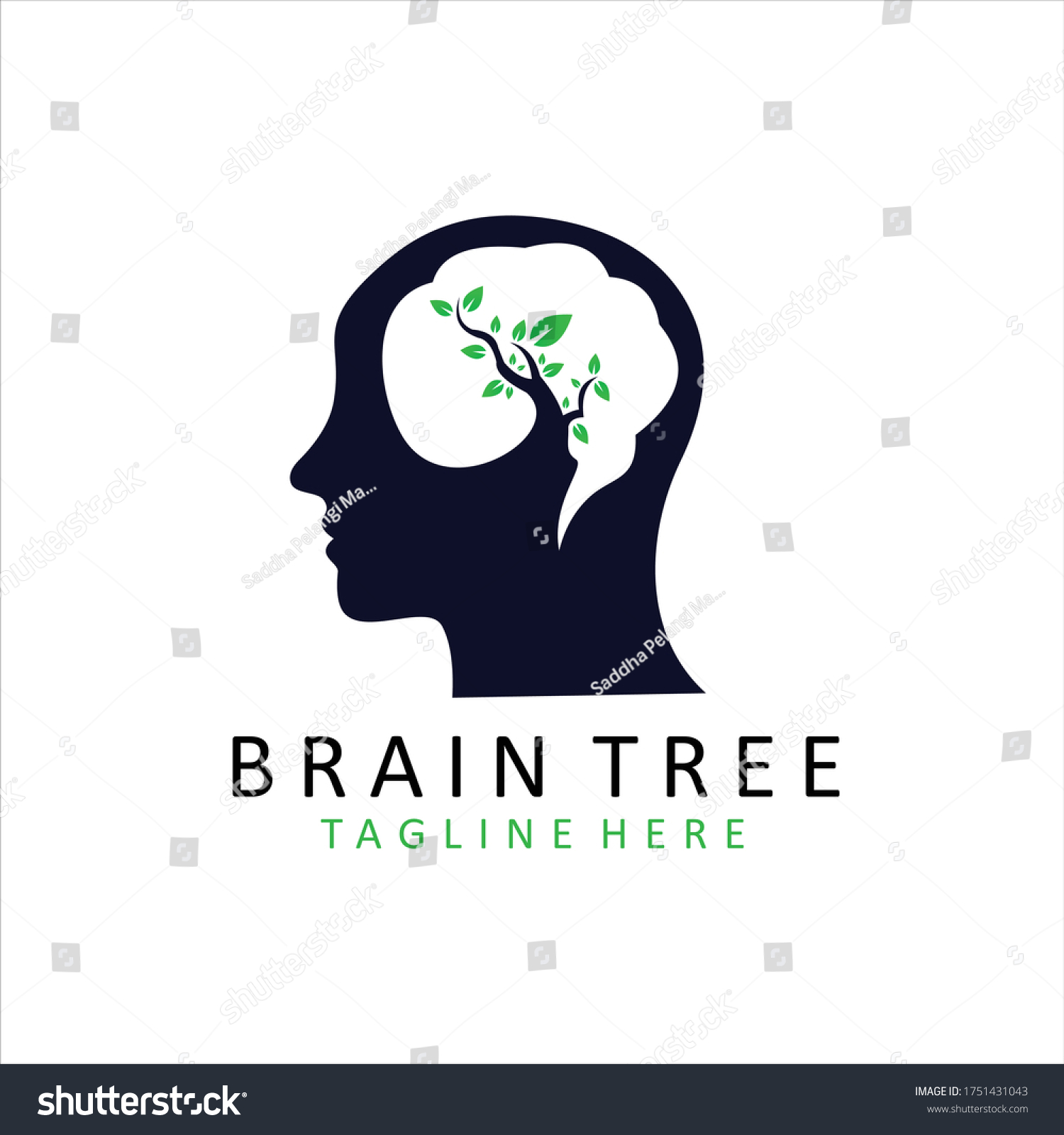 Brain Tree Logo Design Template Brain Stock Vector (Royalty Free ...