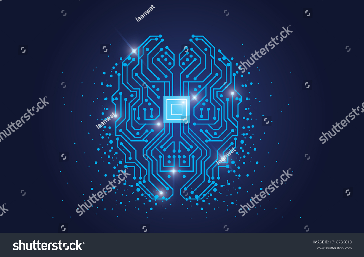 Brainvector Printed Circuit Board Human Brain Stock Vector (Royalty ...