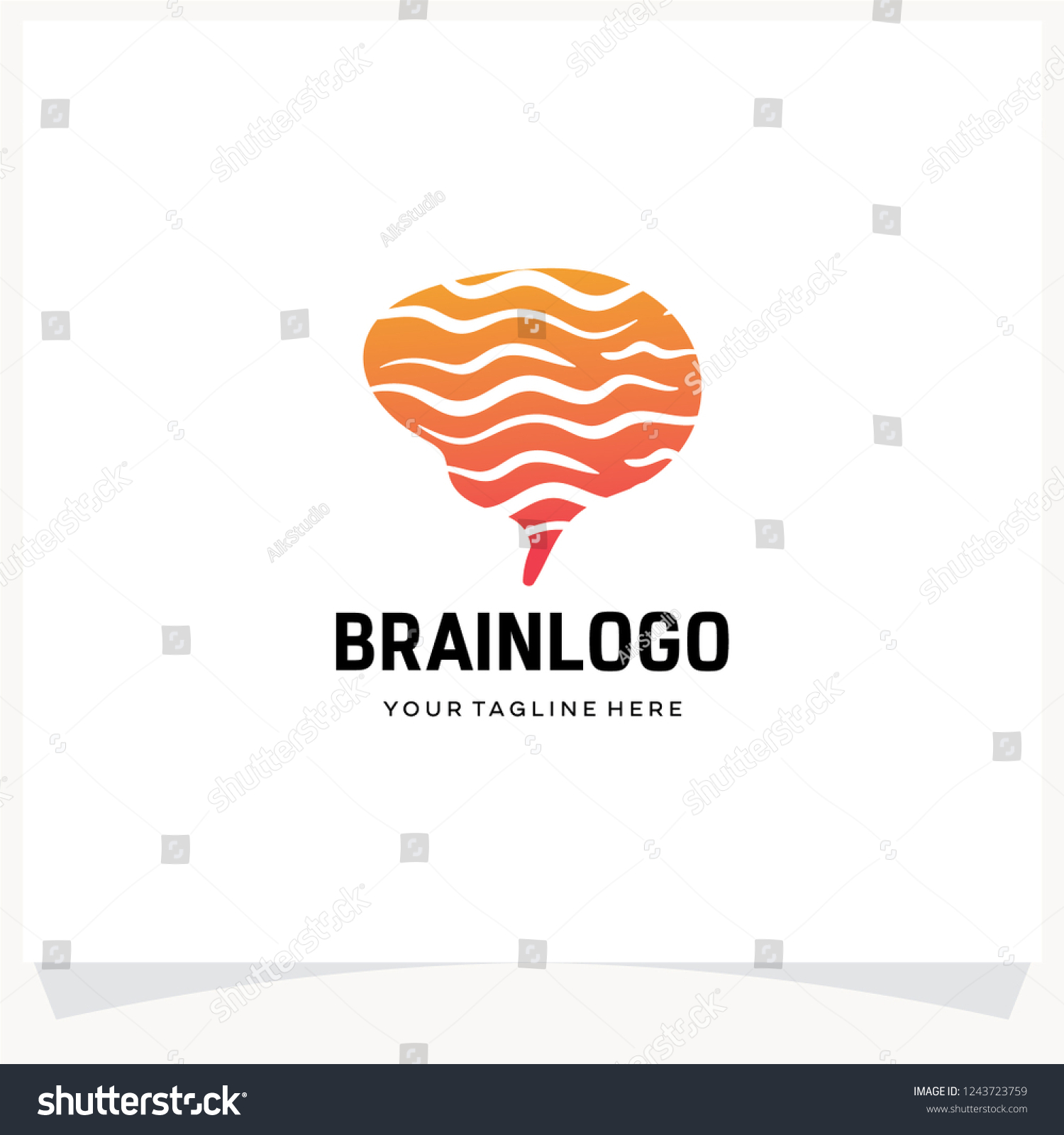 Brain Wave Logo Design Template Stock Vector (Royalty Free) 1243723759
