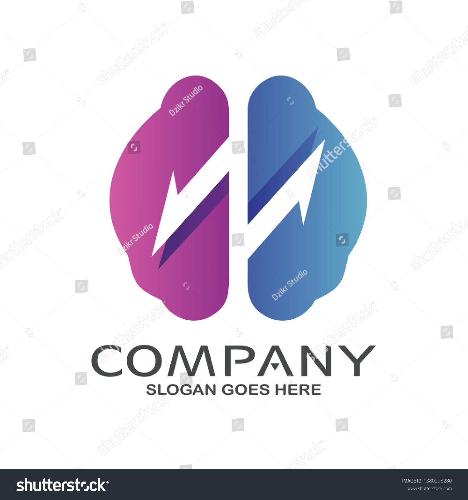 Brain Arrow Logo Vector: vector de stock (libre de regalías) 1380298280 ...