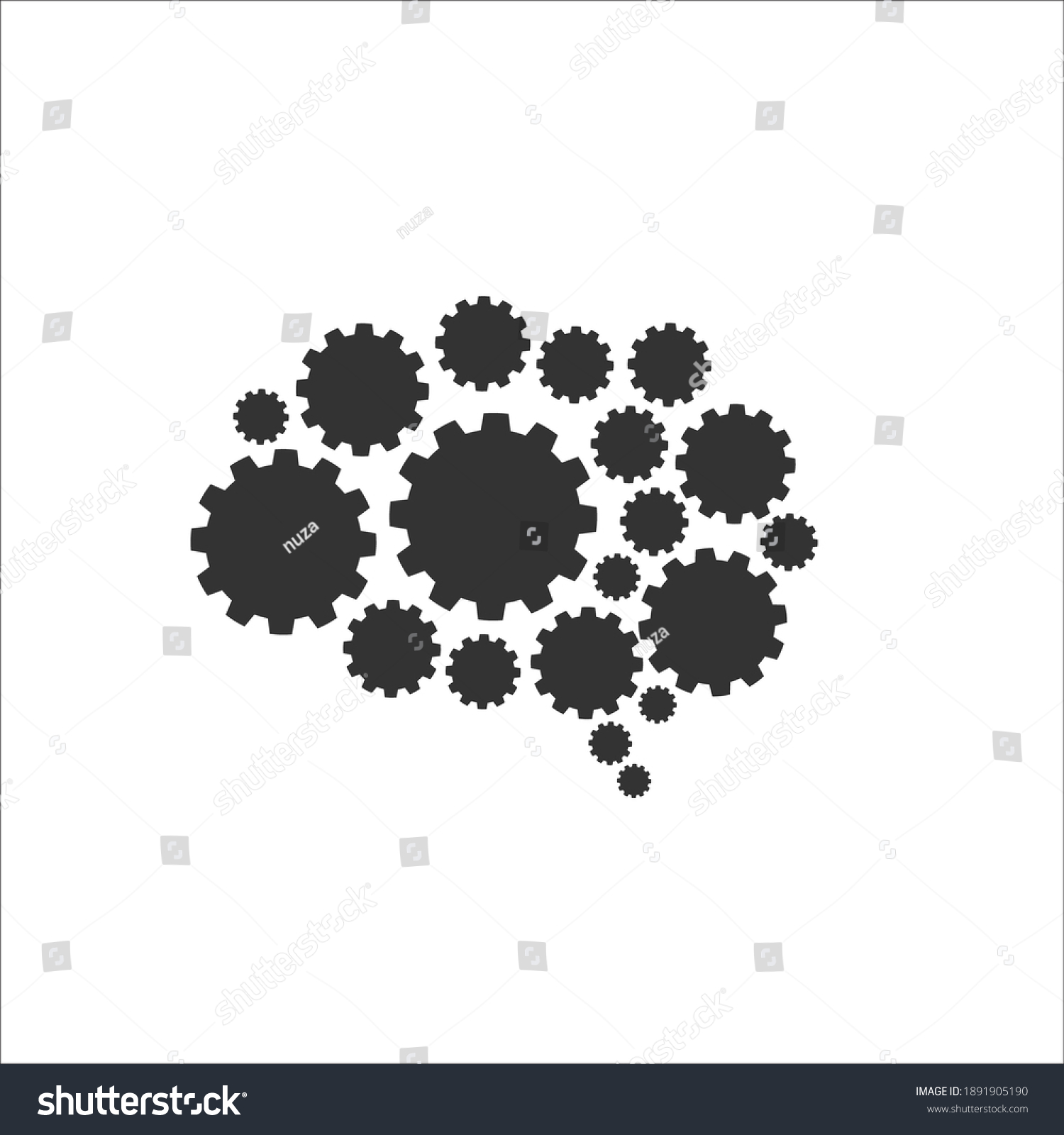 Brain Gears Artificial Intelligence Logo Design Stock Vector (Royalty ...