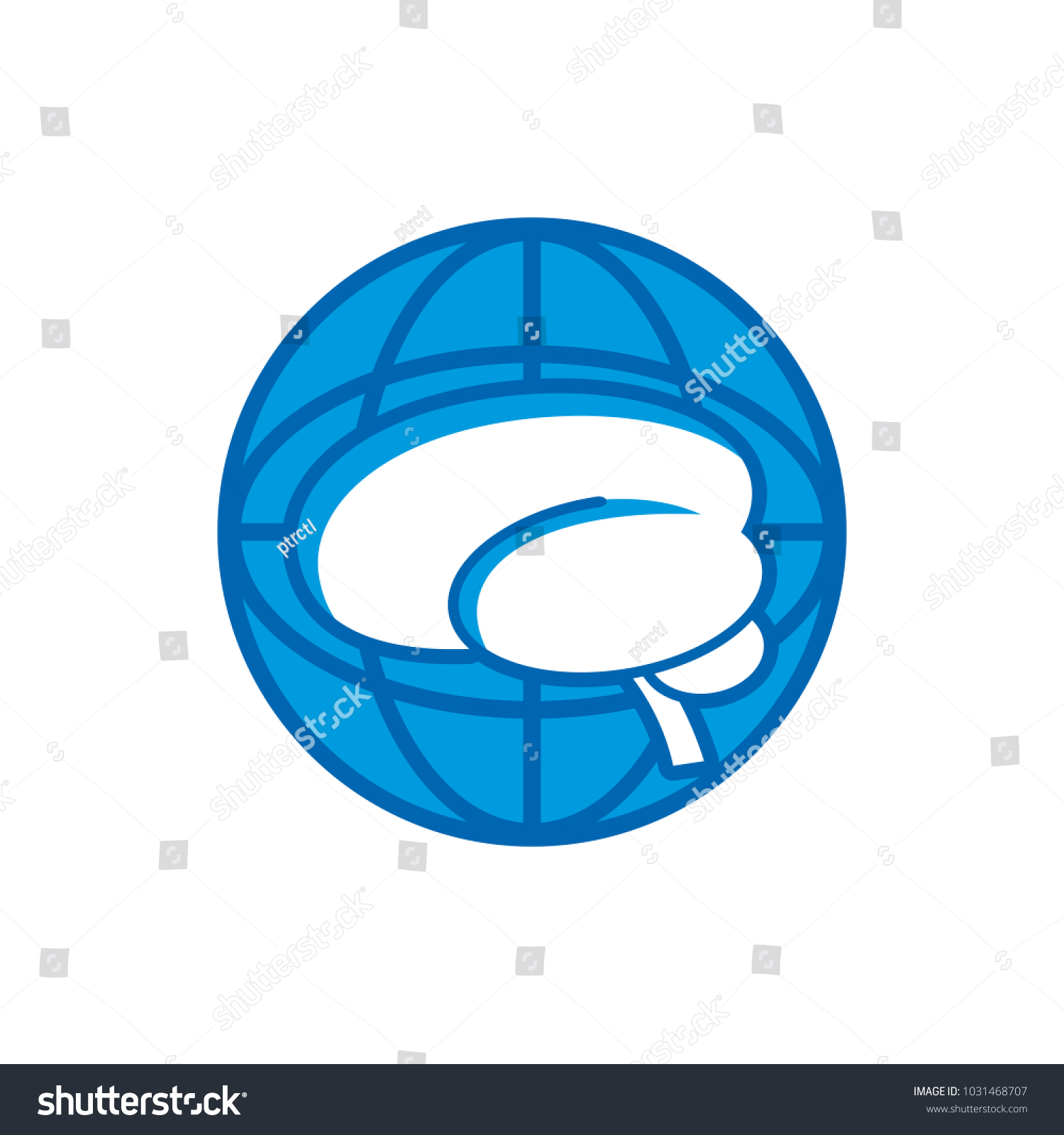 Brain World Logo Icon Design Stock Vector (Royalty Free) 1031468707 ...