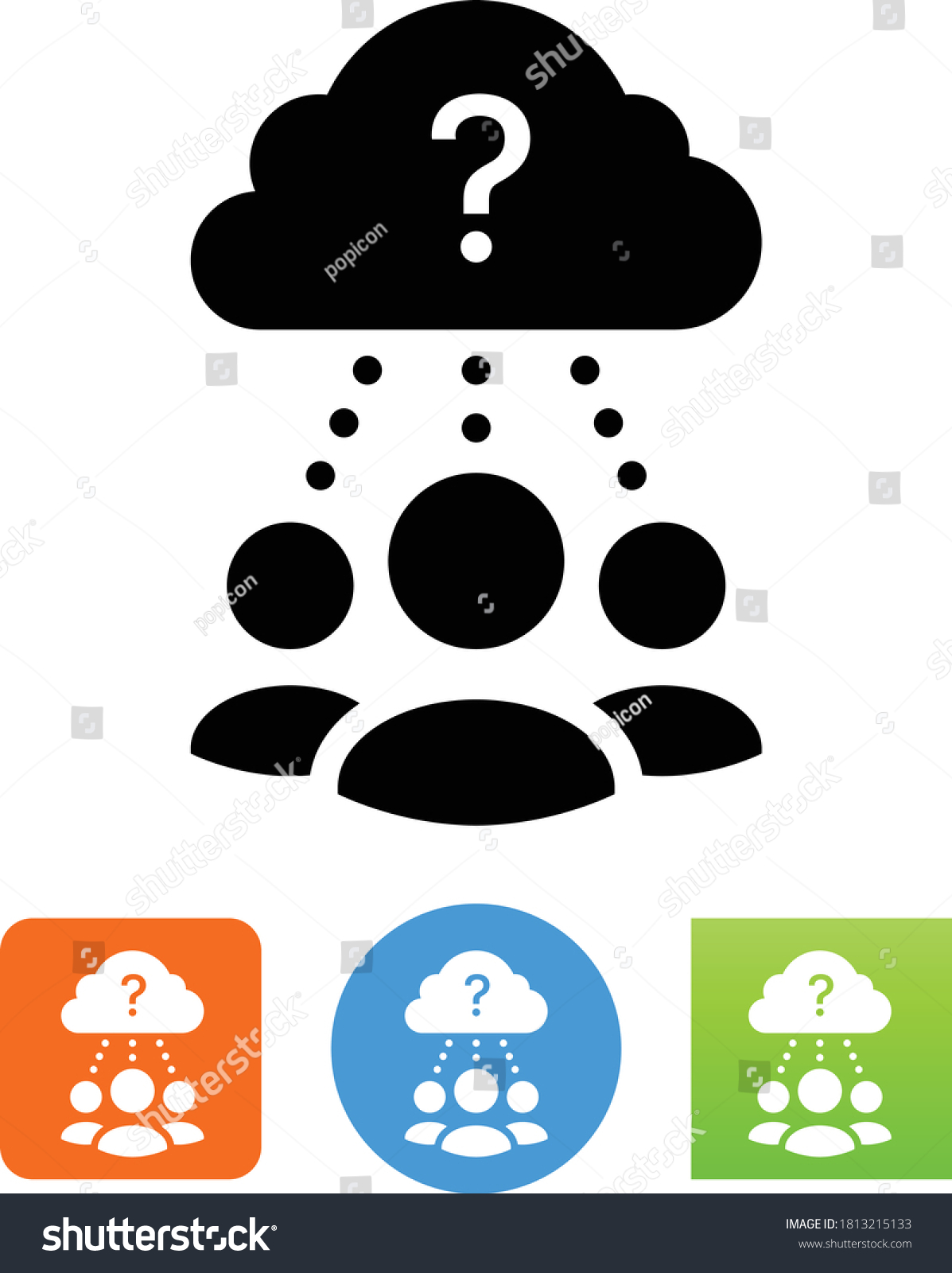 Brainstorm Teamwork Group Think Vector Icon Stock Vector (Royalty Free ...