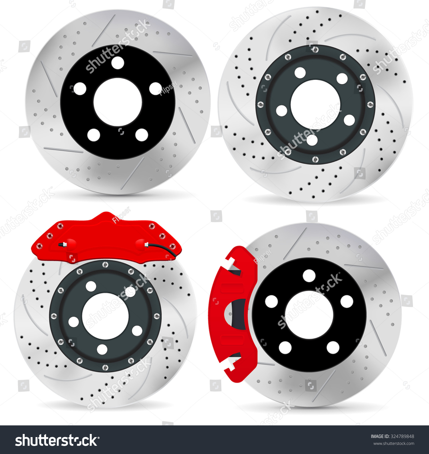 Brake Disc. Vector Isolated On White Background.. - 324789848 ...