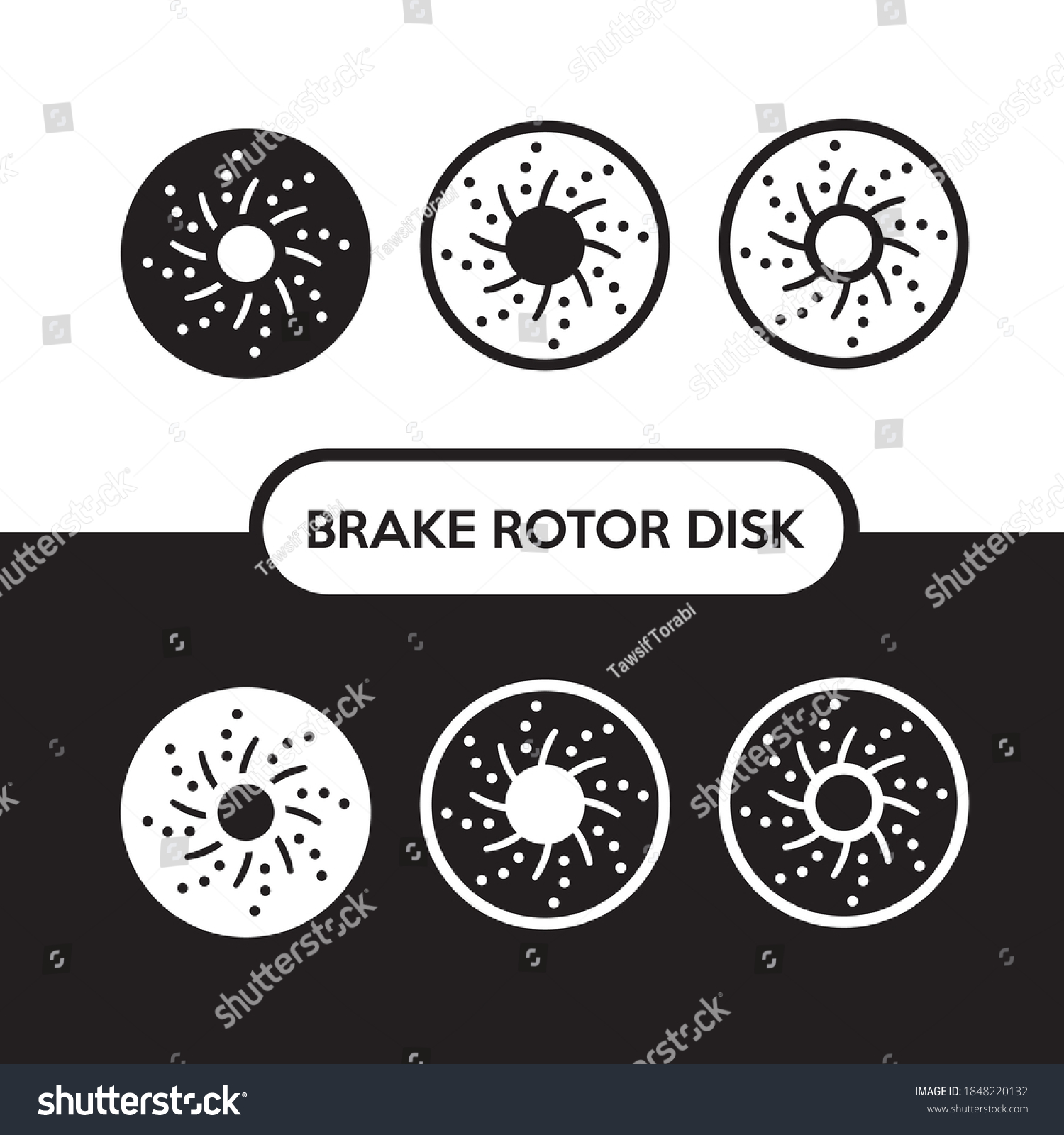 Brake Rotor Disk Icons Vector Illustration Stock Vector (Royalty Free ...