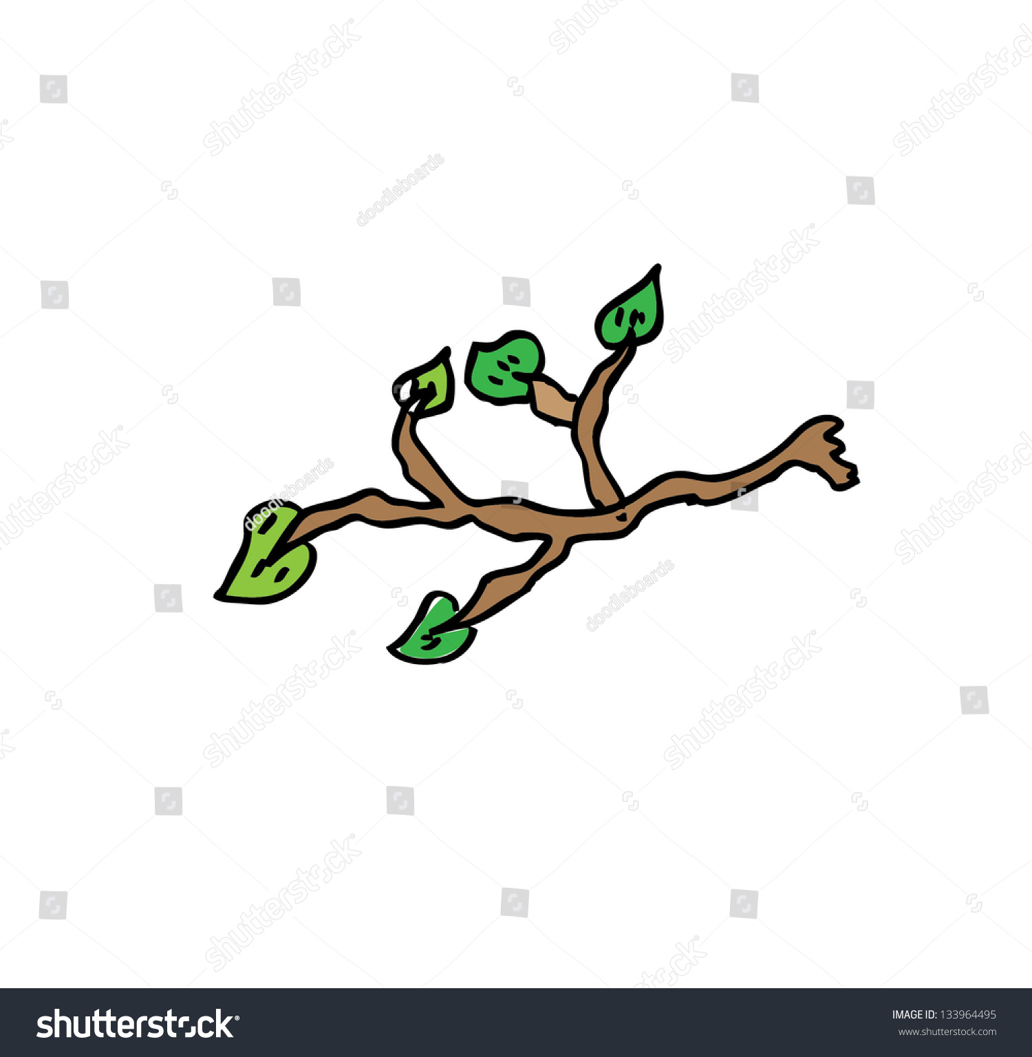 Branch Cartoon Doodle Stock Vector (Royalty Free) 133964495 | Shutterstock