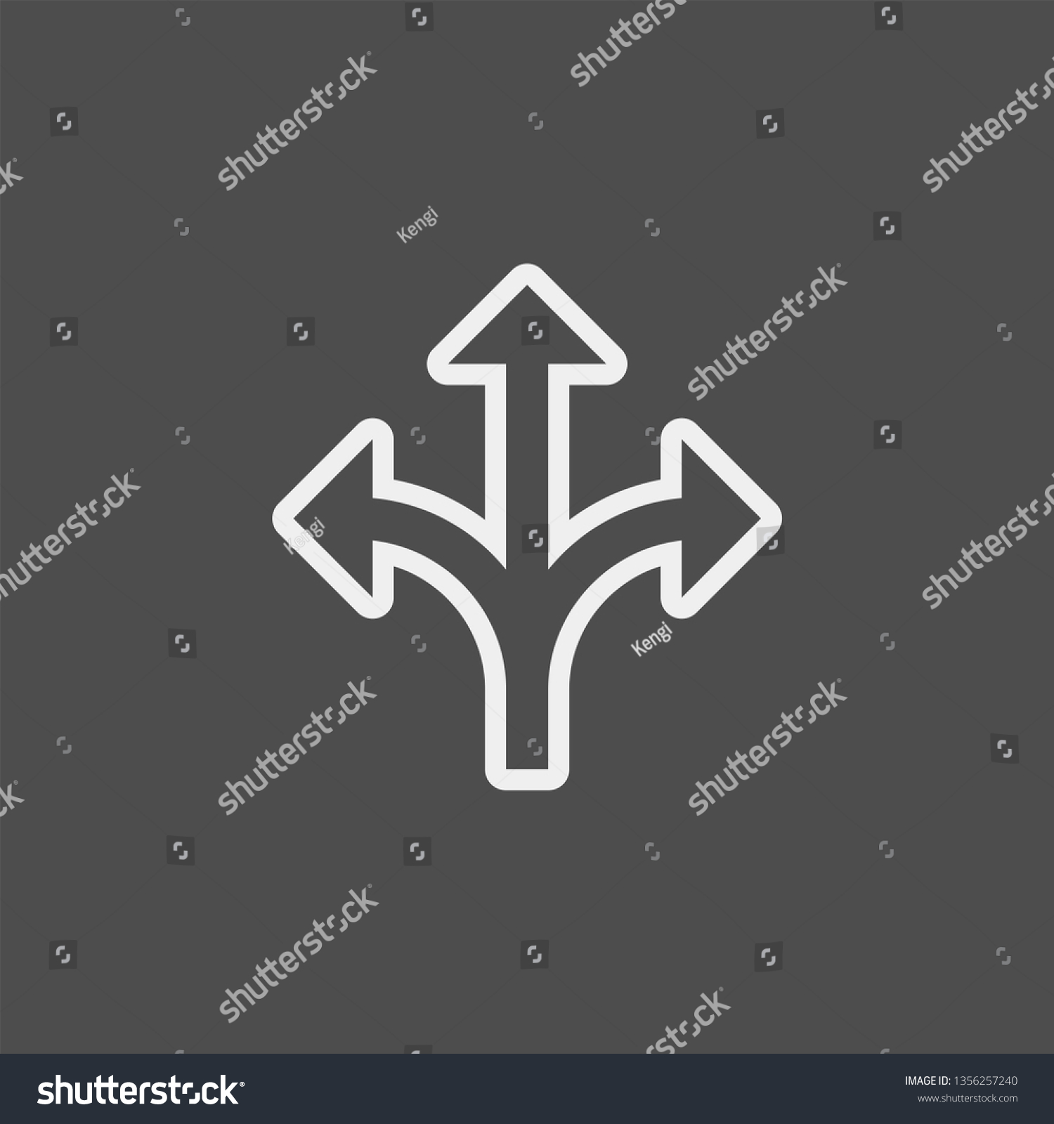 Branching Arrow Flat Vector Icon Arrow Stock Vector (Royalty Free ...