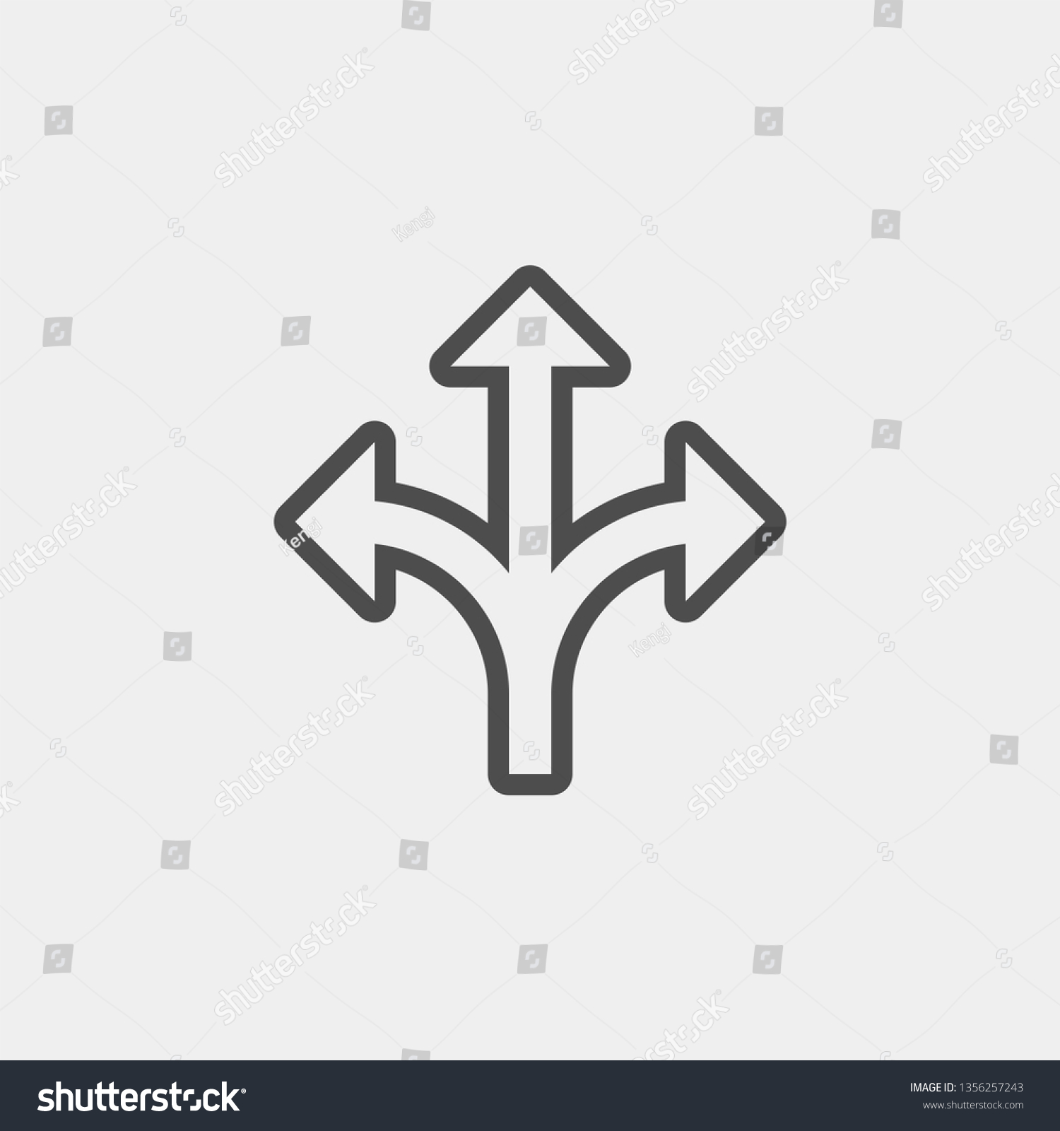 Branching Arrow Flat Vector Icon Arrow Stock Vector (Royalty Free ...