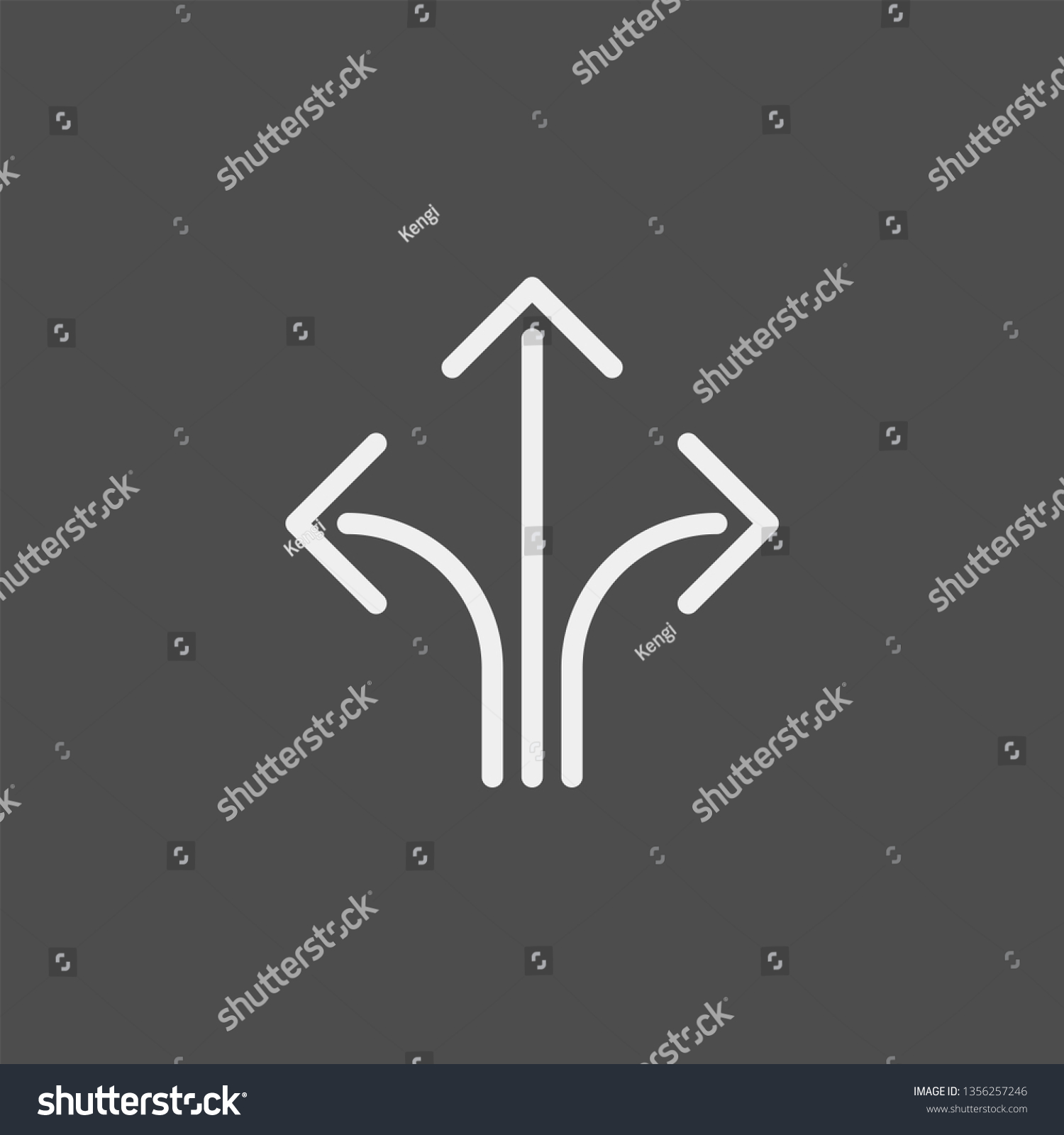 Branching Arrow Flat Vector Icon Arrow Stock Vector (Royalty Free ...