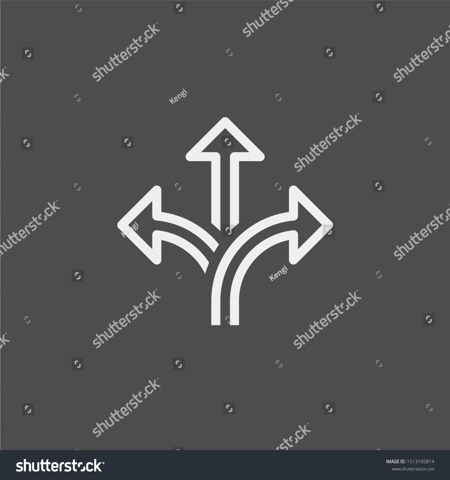 Branching Arrow Flat Vector Icon Arrow Stock Vector (Royalty Free ...