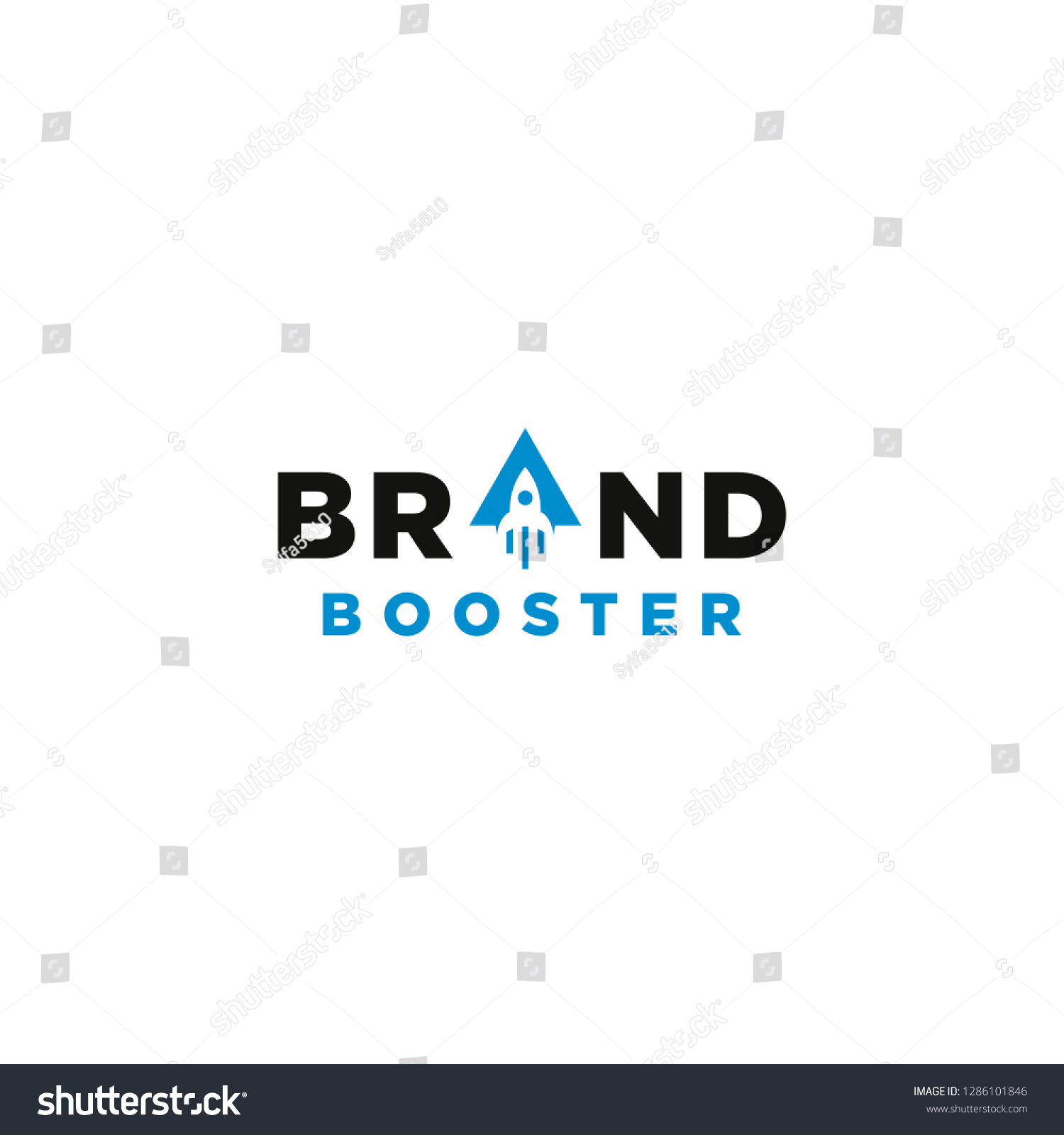 Brand Booster Typography Logo Vector Rocket Stock Vector (Royalty Free ...