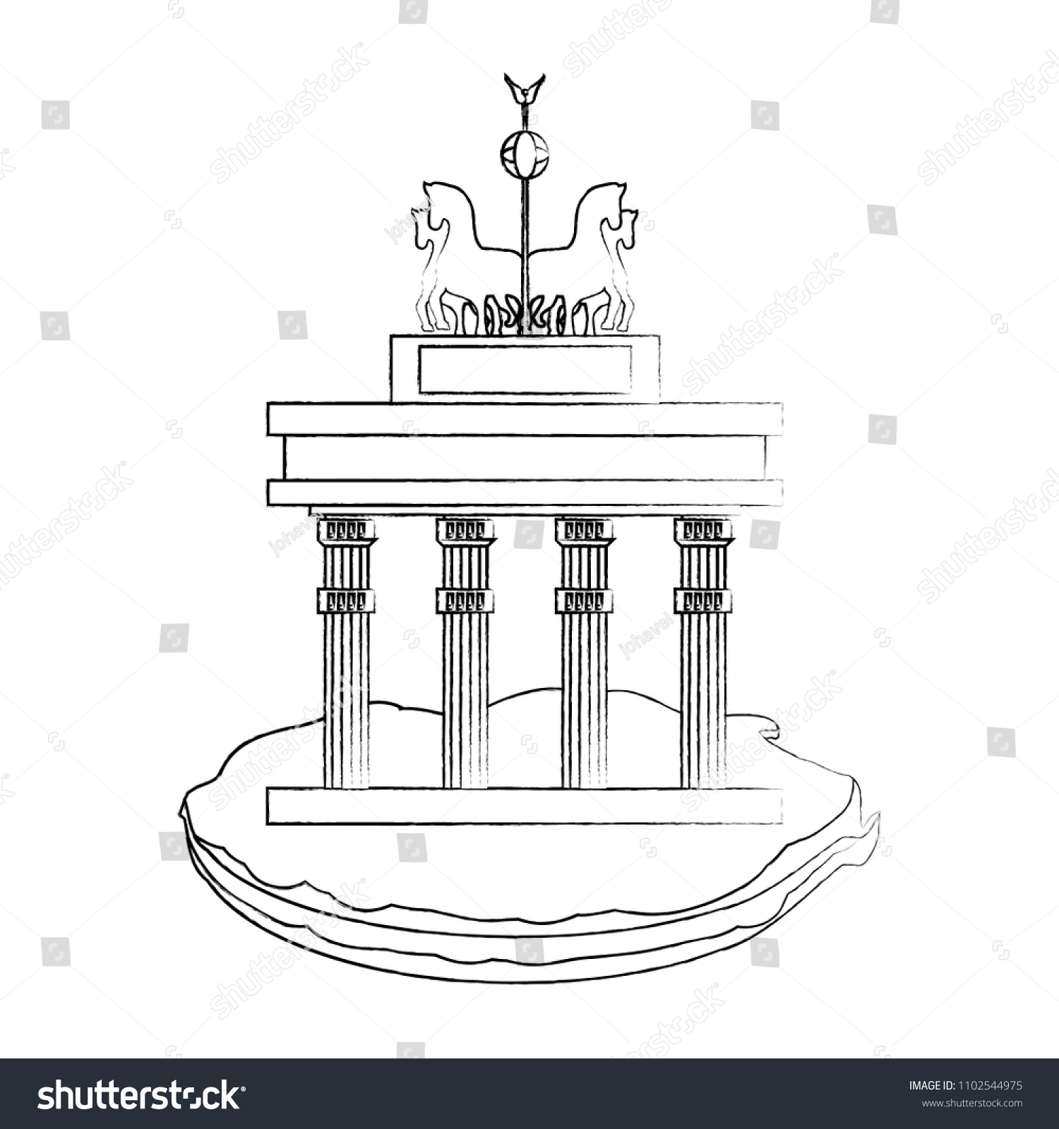 Brandenburg Gate Design Stock Vector (Royalty Free) 1102544975 ...