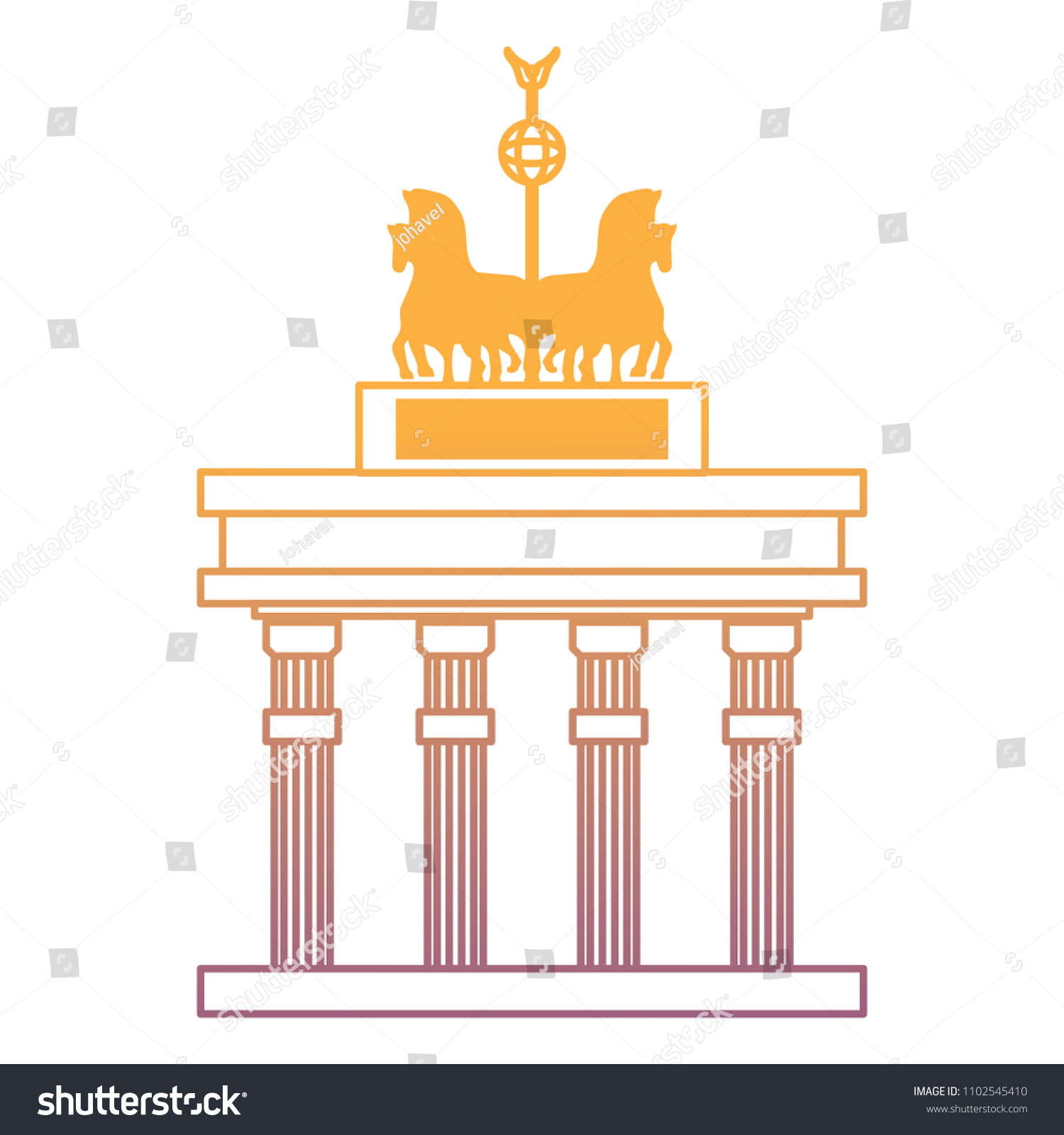 Brandenburg Gate Design Stock Vector (Royalty Free) 1102545410